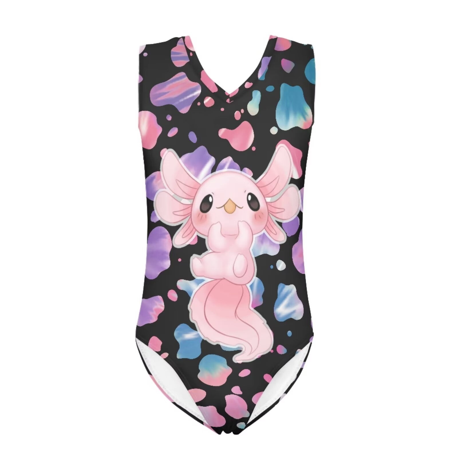 NETILGEN Comfortable One Piece Swimsuit Kids Cute Cartoon Axolotl ...