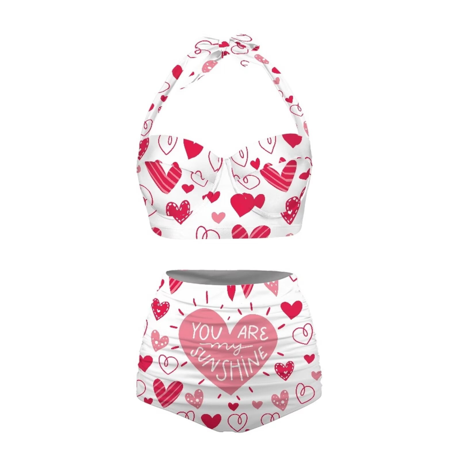 NETILGEN Creative Heart Ladies Swimsuit with Wrap, Self-Cultivation ...