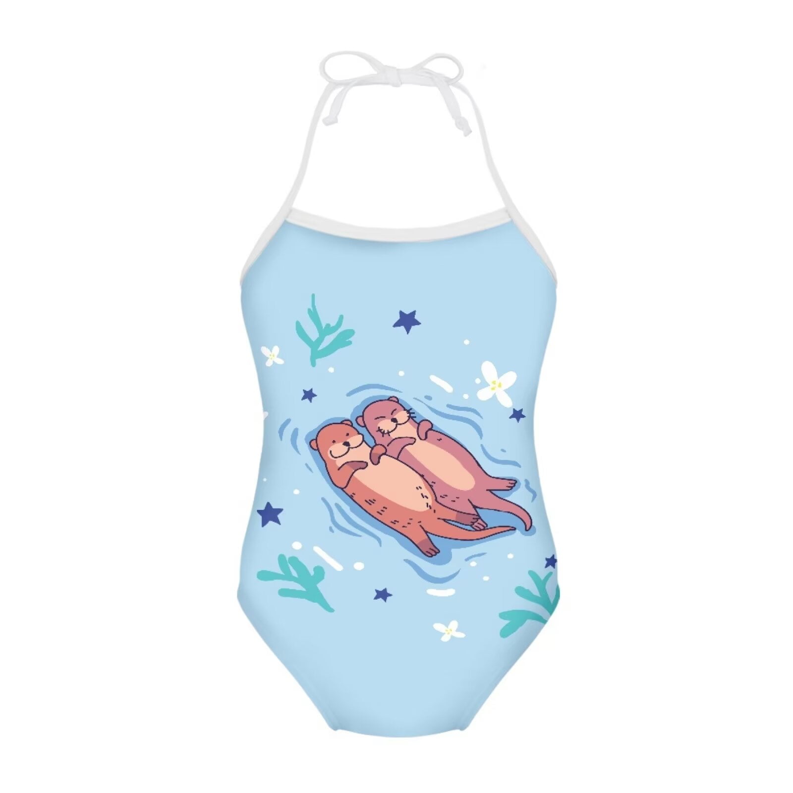 NETILGEN Cute Swimsuits One Piece Kids with Water Sloth Pattern, Kids ...