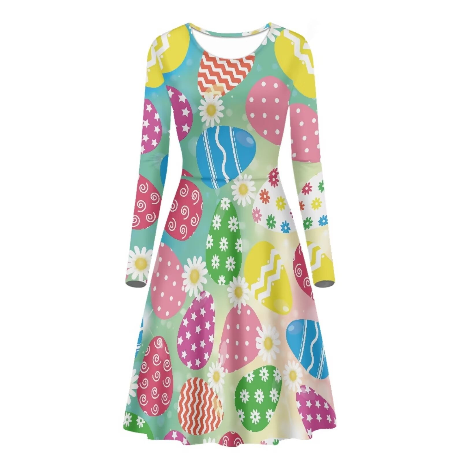 NETILGEN Daisy Easter Egg Soft Dress for Women Midi Dress, Fit Easter ...