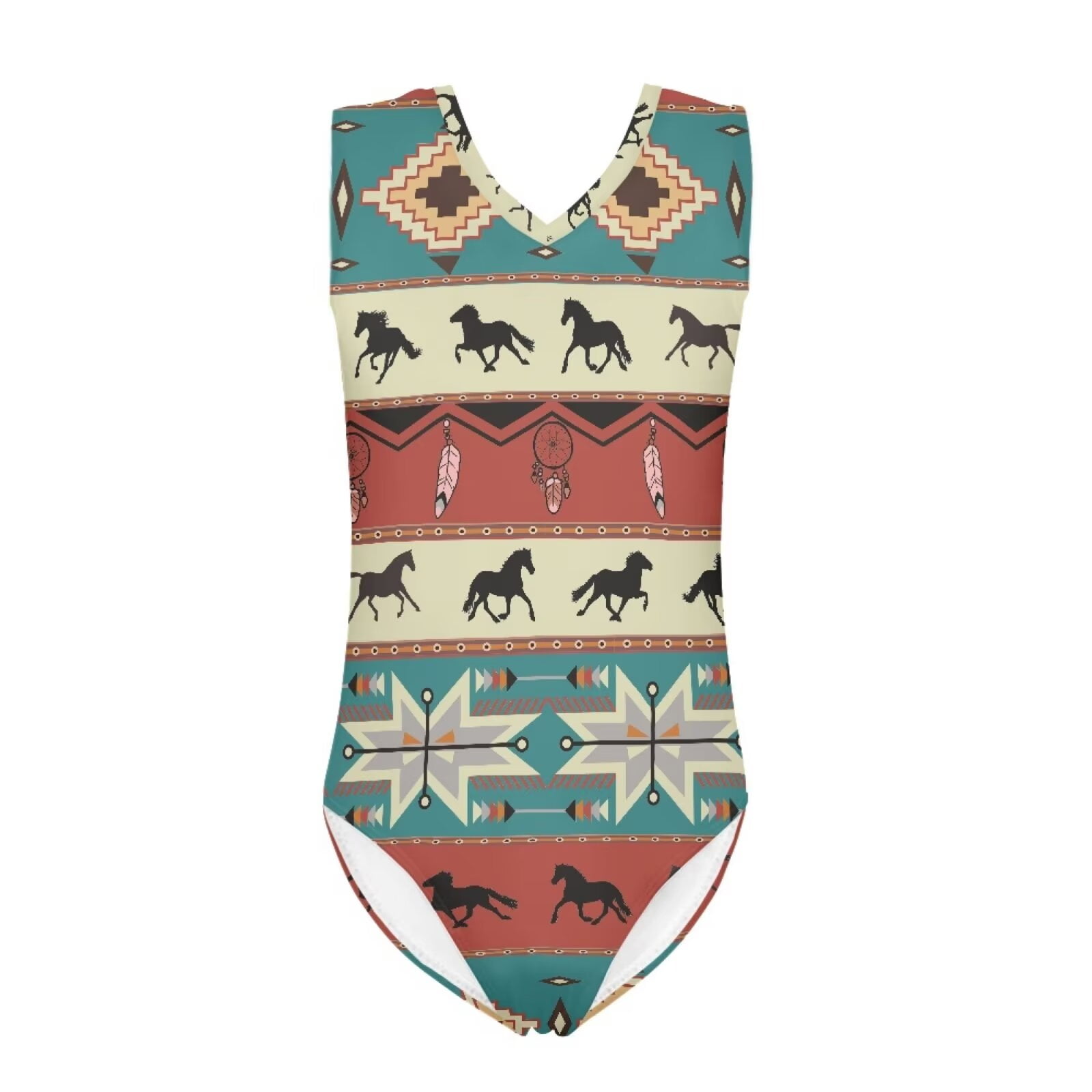 NETILGEN Dream Catcher & Aztec Tribe Horse Kids Swimsuits Birthday Gift ...
