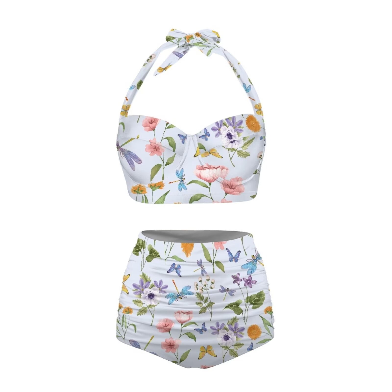 NETILGEN Floral Animals Quick Dry Ladies Swimsuit with Wrap, Women ...