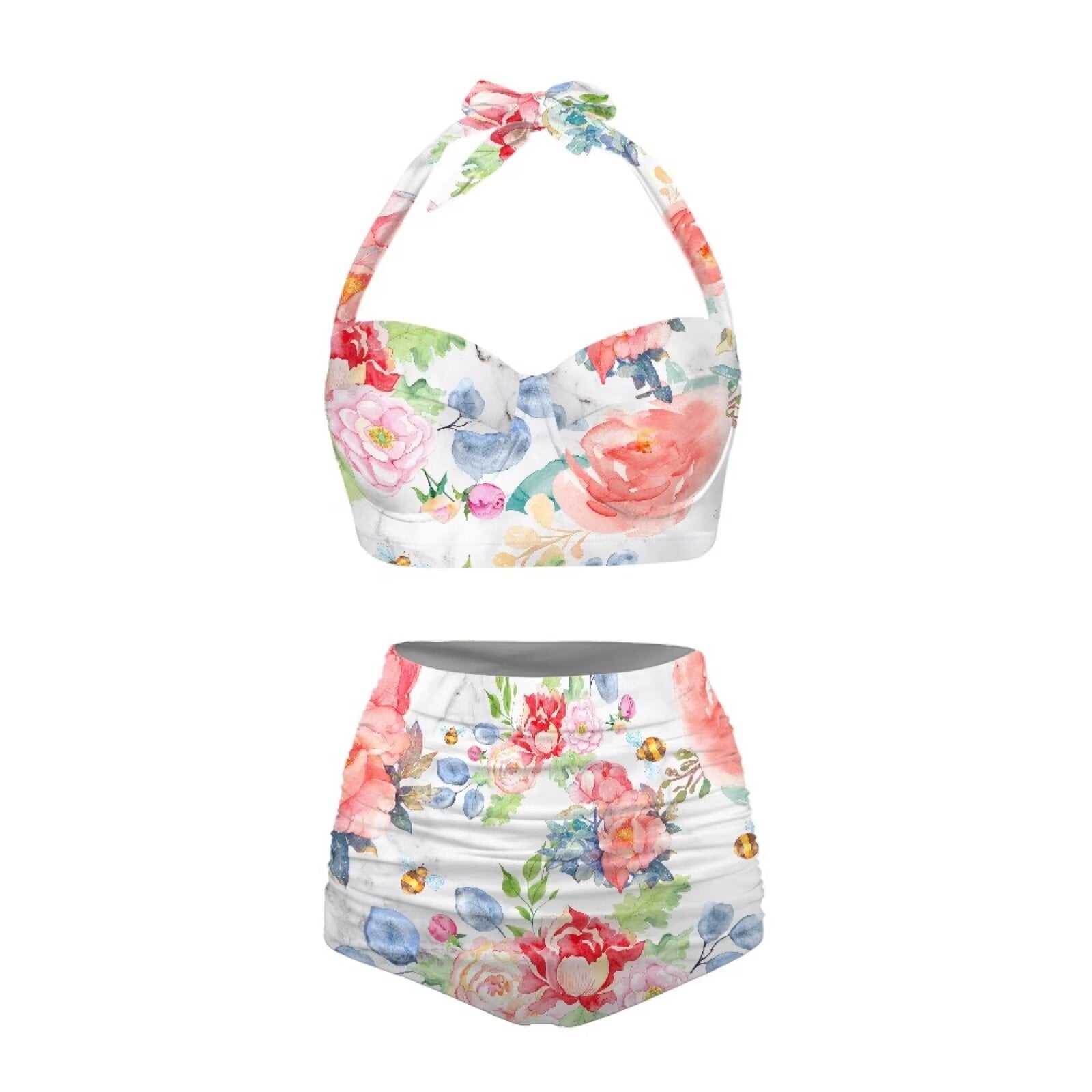 NETILGEN Flower Cluster Ladies Swimsuit Cover Up Floral, Women ...