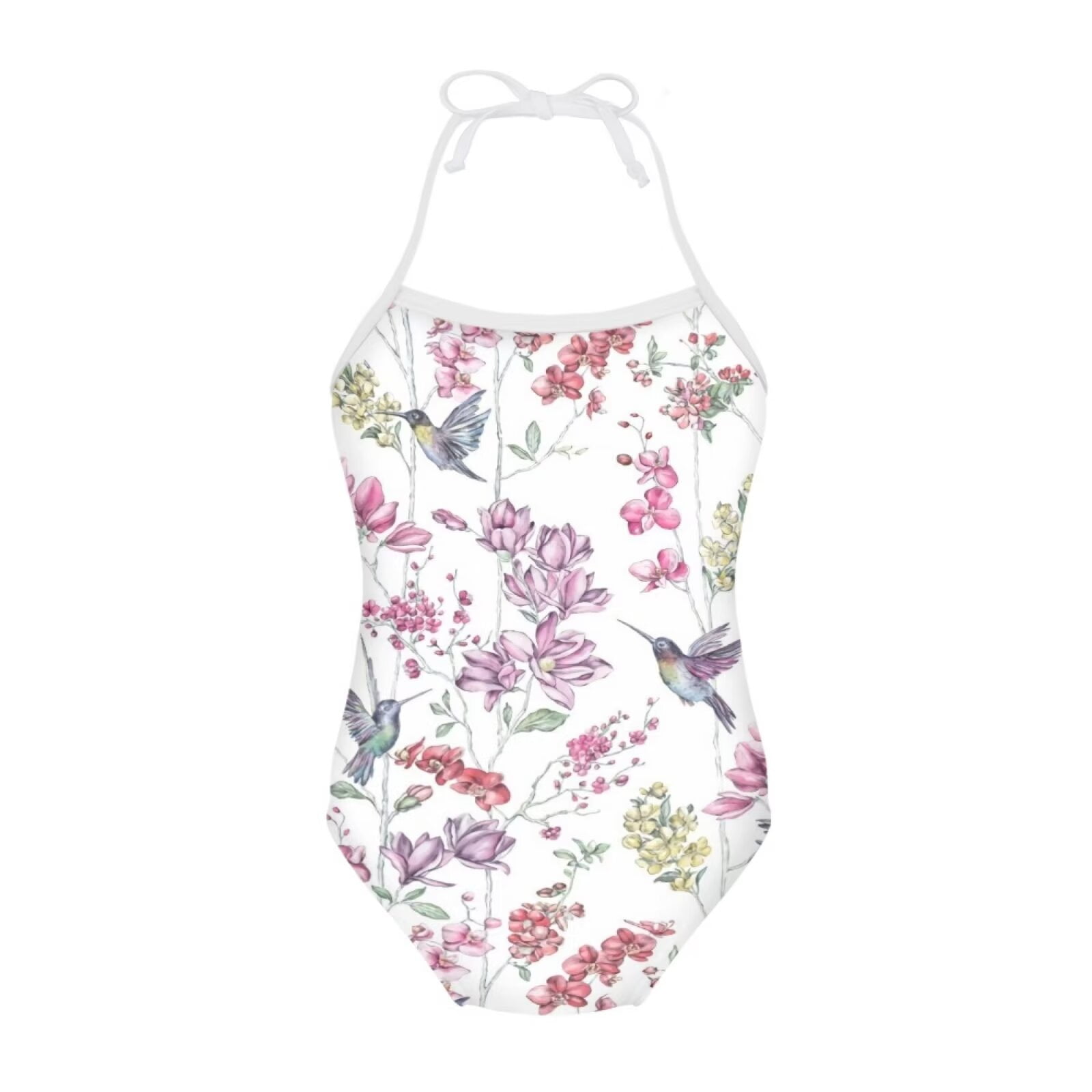 NETILGEN Flower Hummingbirds Kids Swimsuit One Piece, Breathable Kids ...