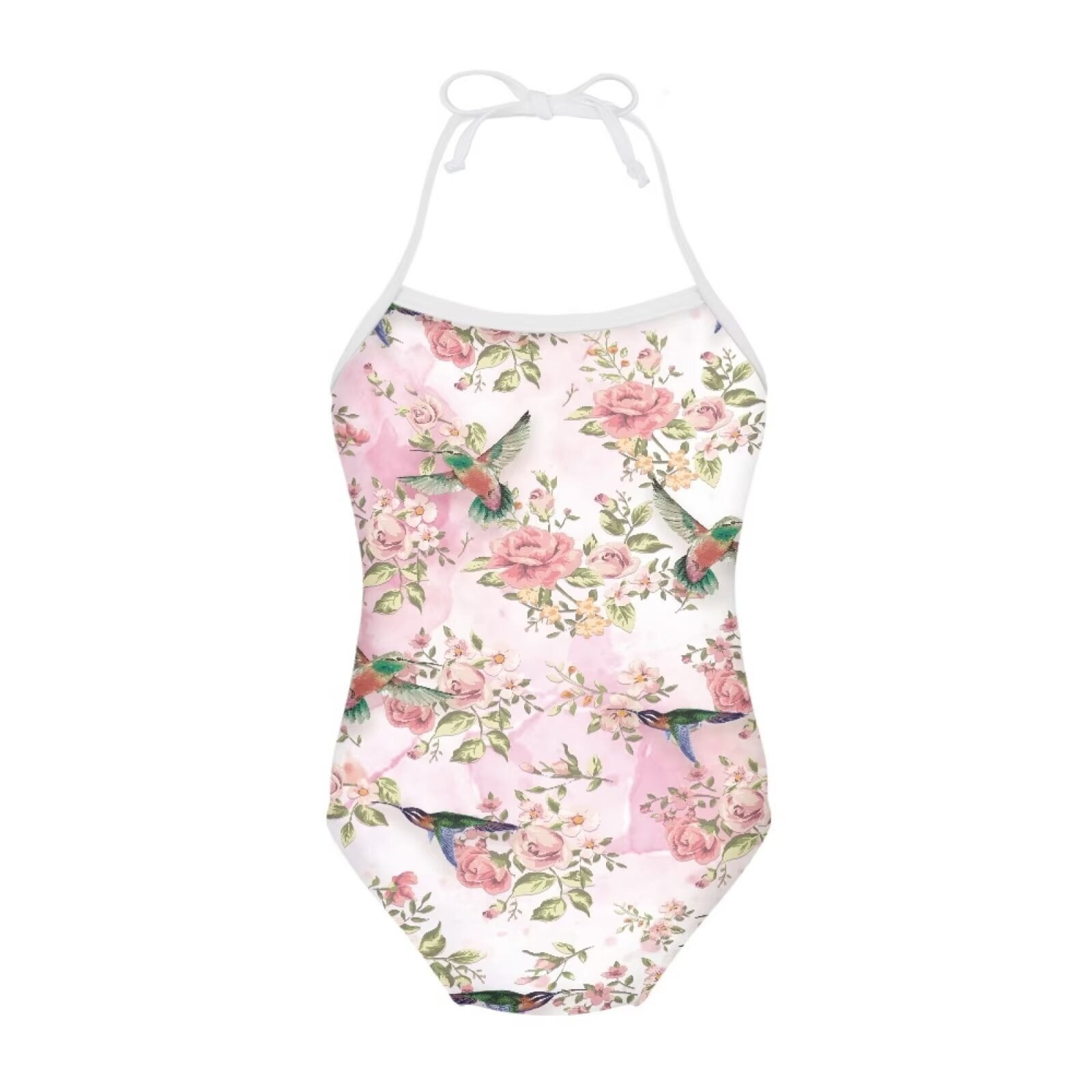 NETILGEN Flowers Hummingbirds Kids Bikini Set Elegant, Breathable Soft ...