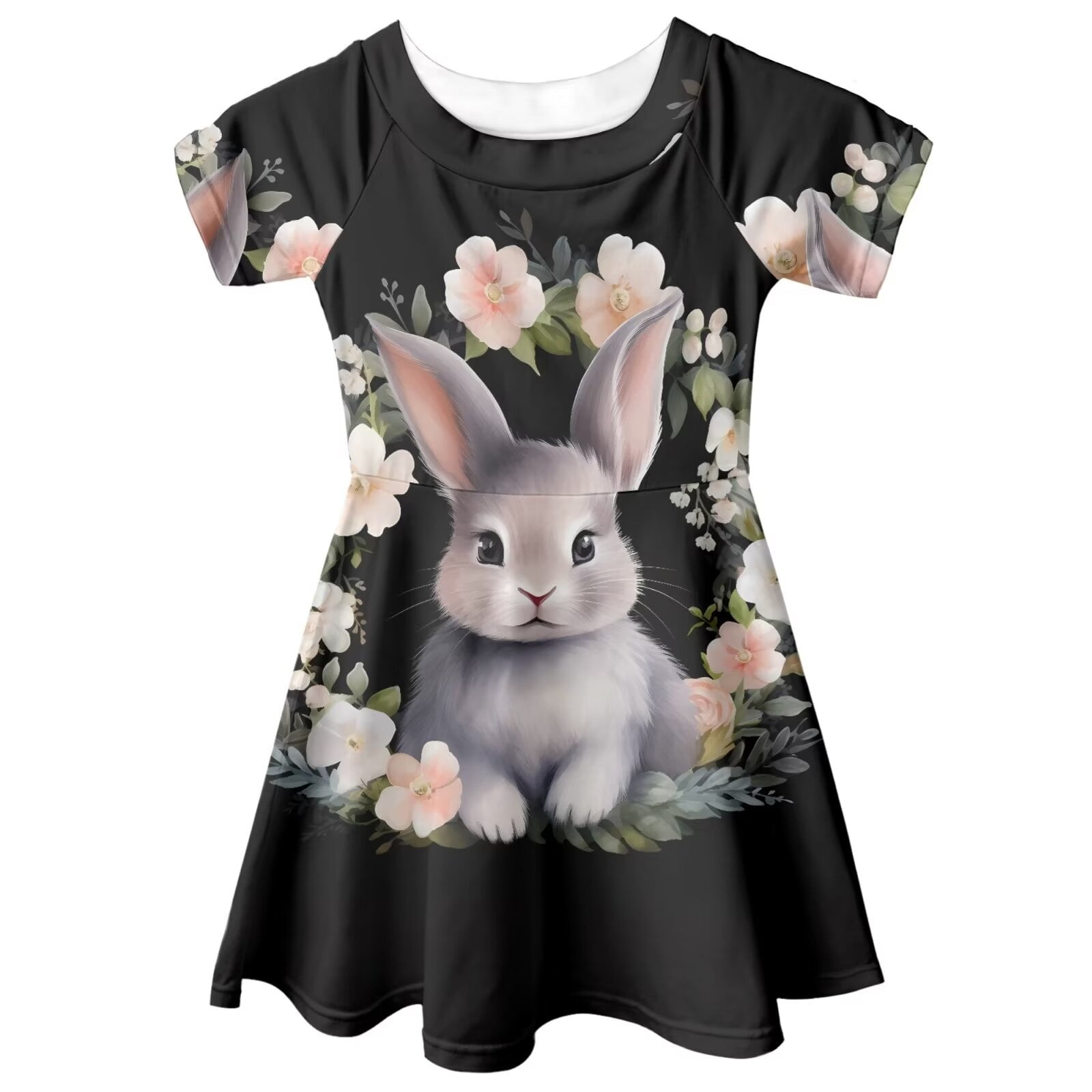 NETILGEN Flowers Rabbit Cute Kids Dresses Sweet Princess Style, Easter ...