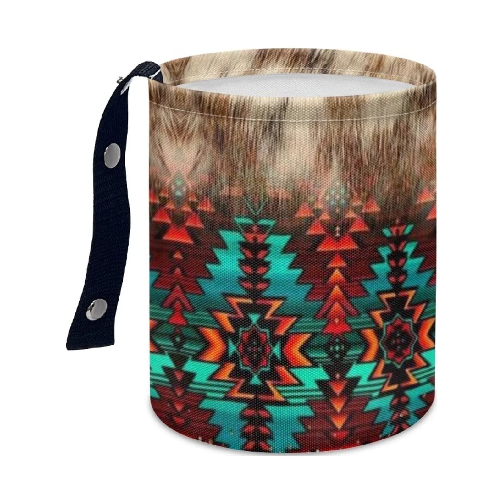 NETILGEN Geometric Aztec Tribe Style Car Trash Can Cup Holder, Foldable ...