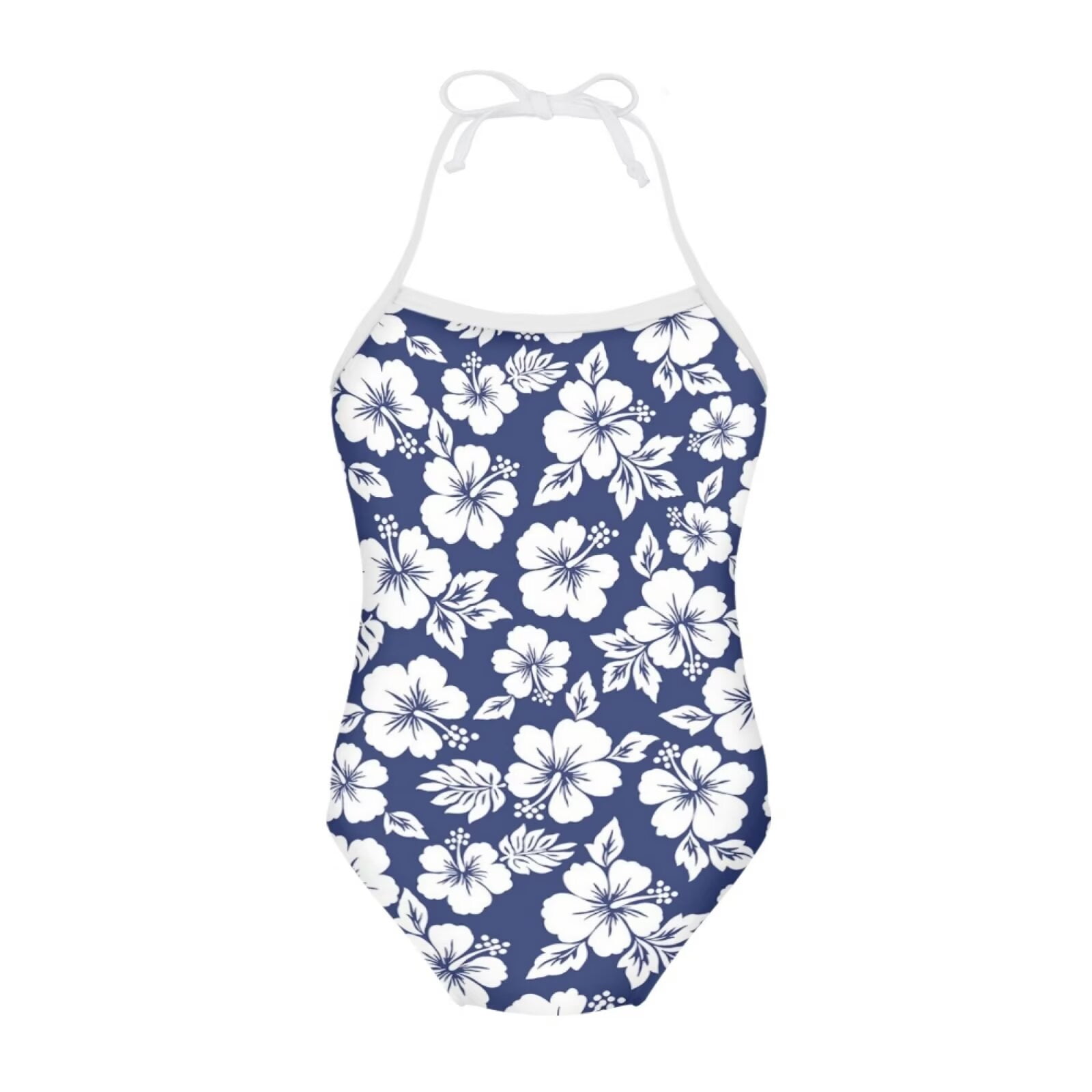 NETILGEN Hibiscus Flowers Print Kids Swimsuits for Girls One Piece ...