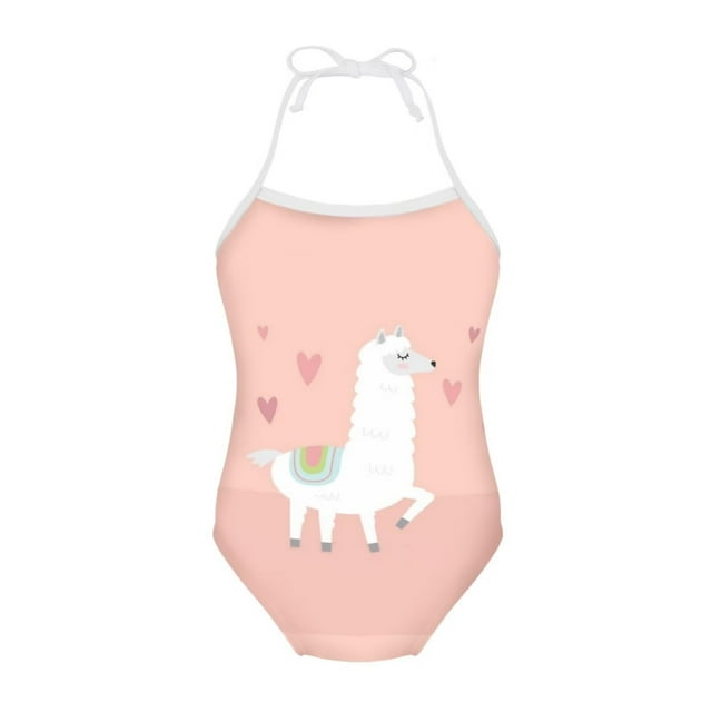 NETILGEN Lightweight & Thin Alpaca Girls One Piece Swimsuits Toddler ...