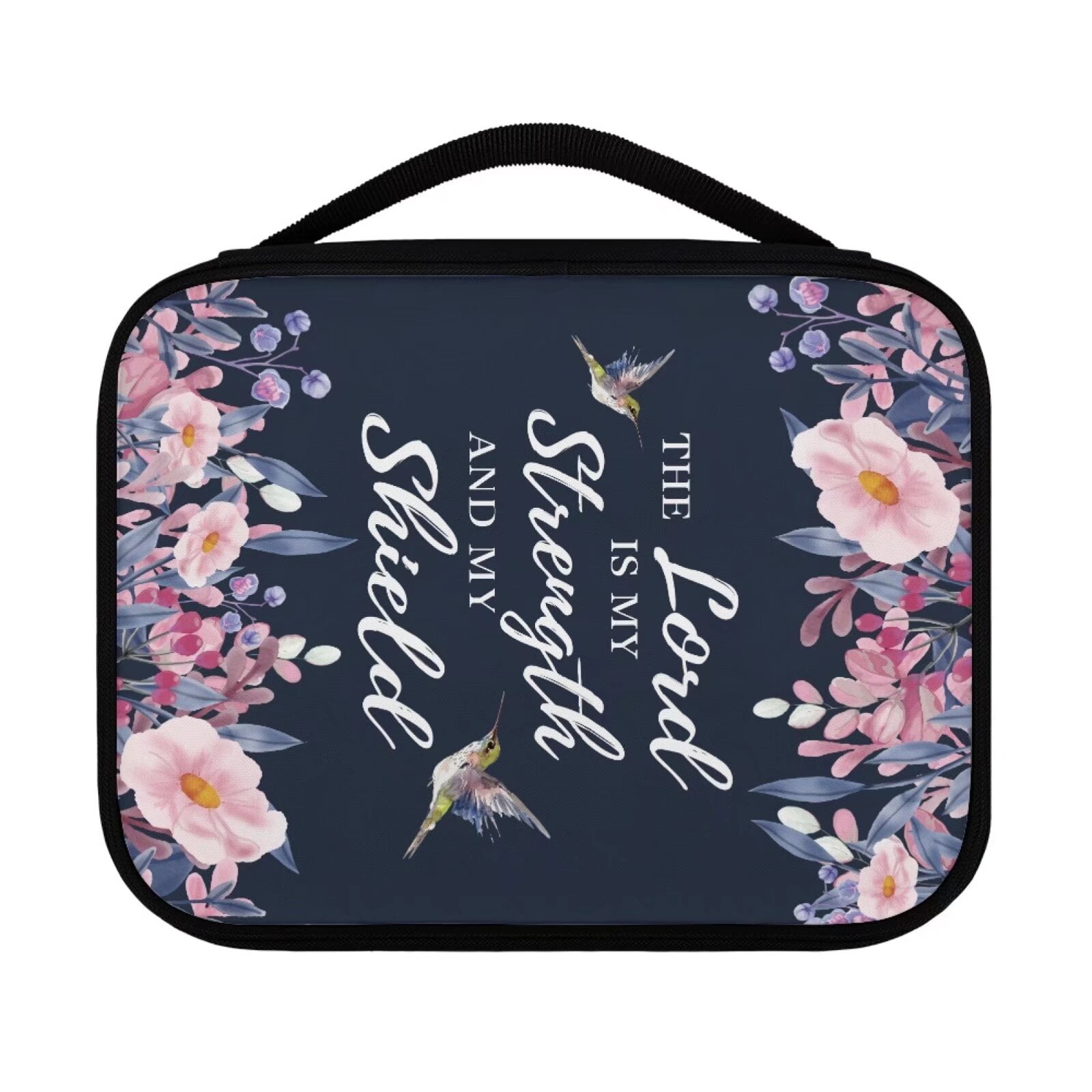 NETILGEN Lily Hummingbirds Floral Bible Bag with Handle & Multi ...