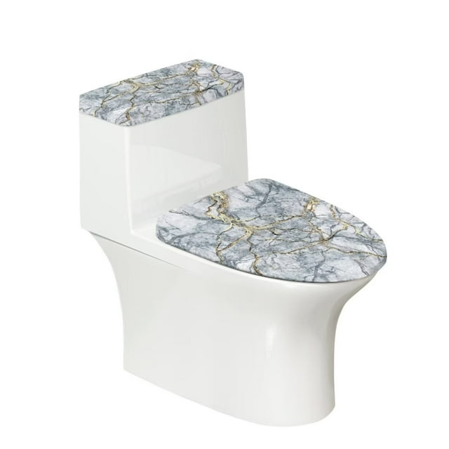 NETILGEN Marble Texture Toilet Lid And Tank Cover Sets for Bathroom ...