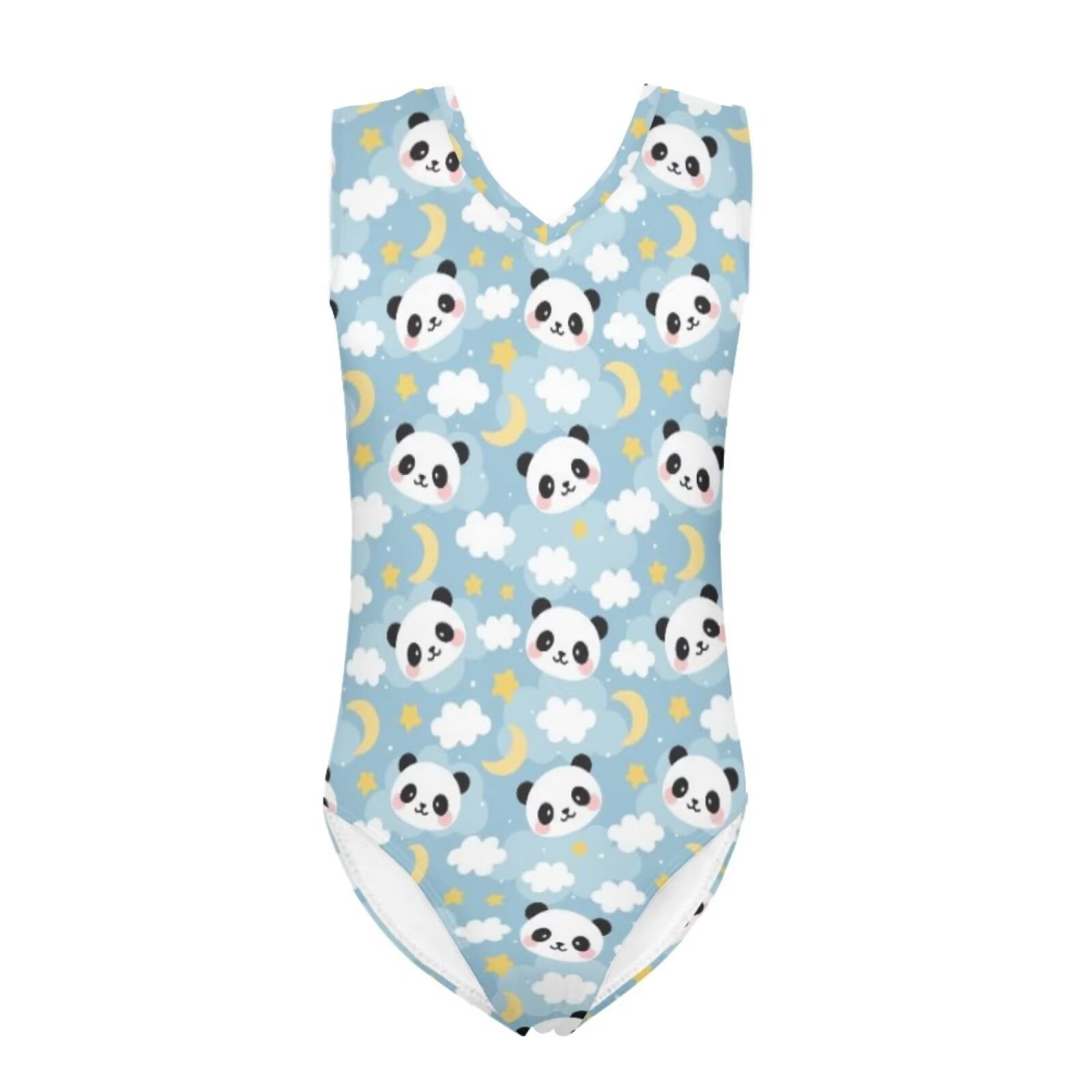 NETILGEN Moon Panda Kids Swimsuit Cover Up Girls, One Piece Swimsuit ...