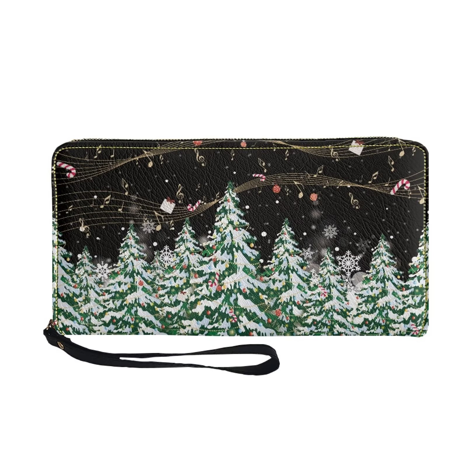 NETILGEN Music Notes Christmas Trees Lady Wallets With Card Holder ...