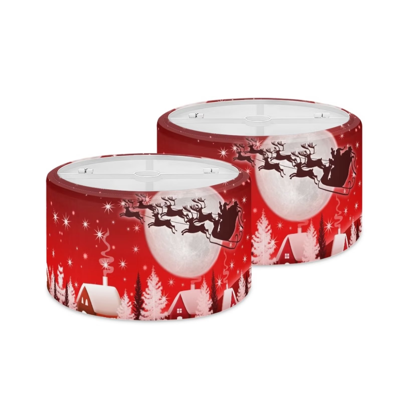 NETILGEN Night Christmas Elk Lampshade Frames Wire Round Large ...