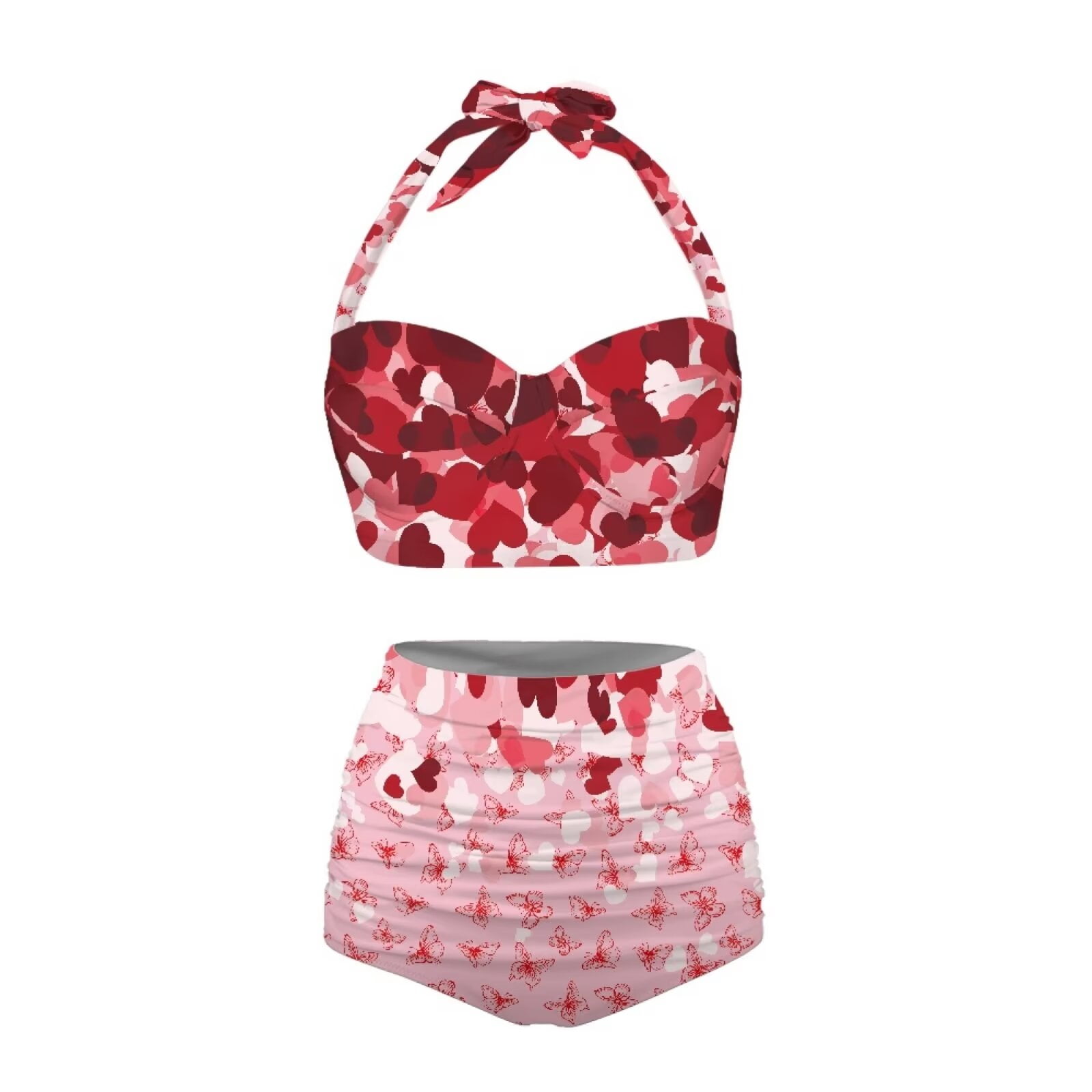 NETILGEN Romantic Heart Print Ladies Swimsuit Coverup, Women Swimsuits ...