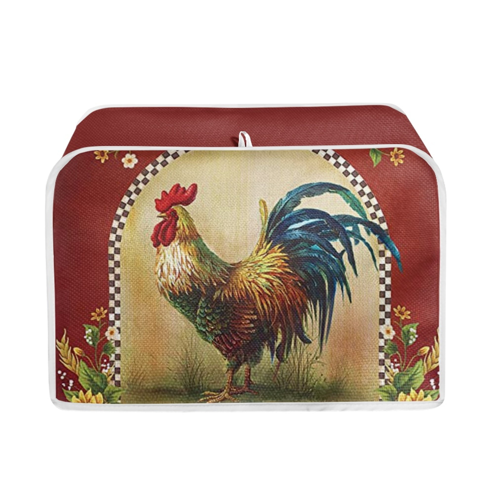 NETILGEN Rooster Pattern Toaster Cover 4 Slice Kitchen Appliance Decor ...