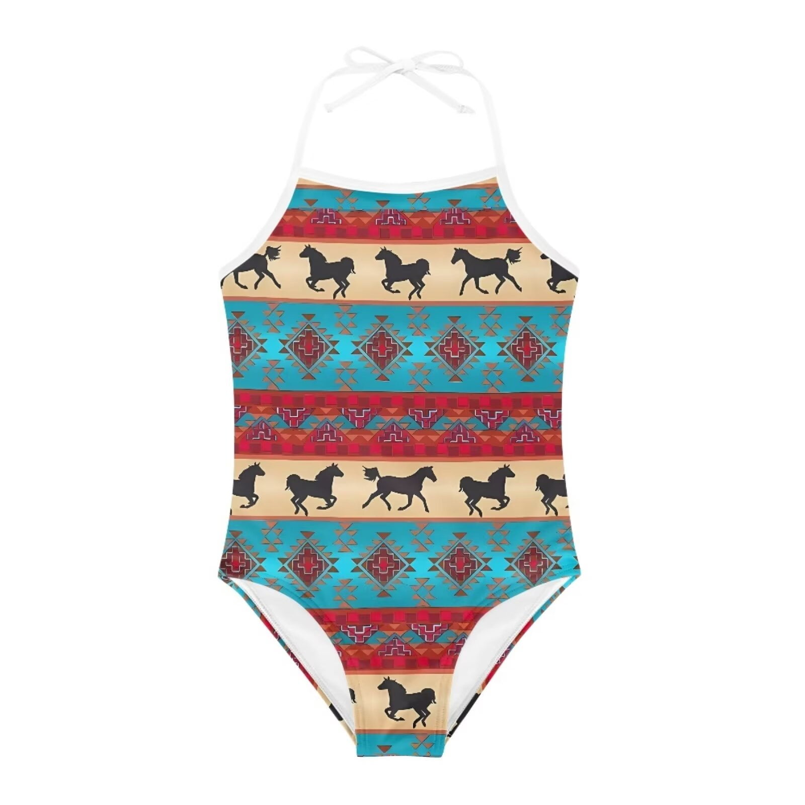 NETILGEN Summer Kids Bikini Beach & Aztec Tribe Horse Geometry Print ...
