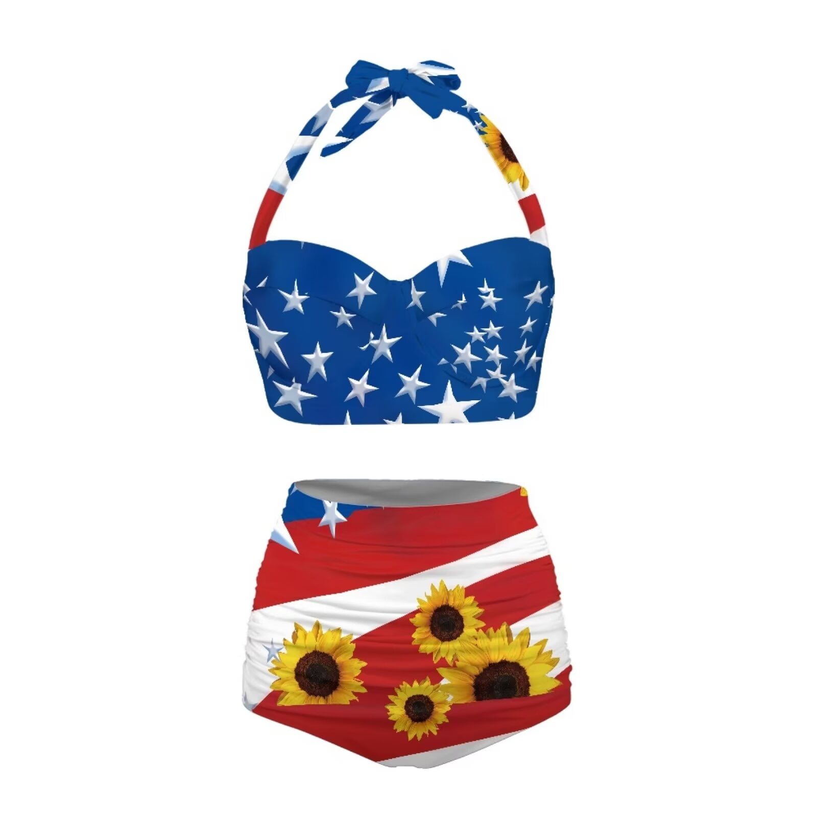 NETILGEN USA Flag & Sunflower Women Bikini Underwear Breathable & Quick ...