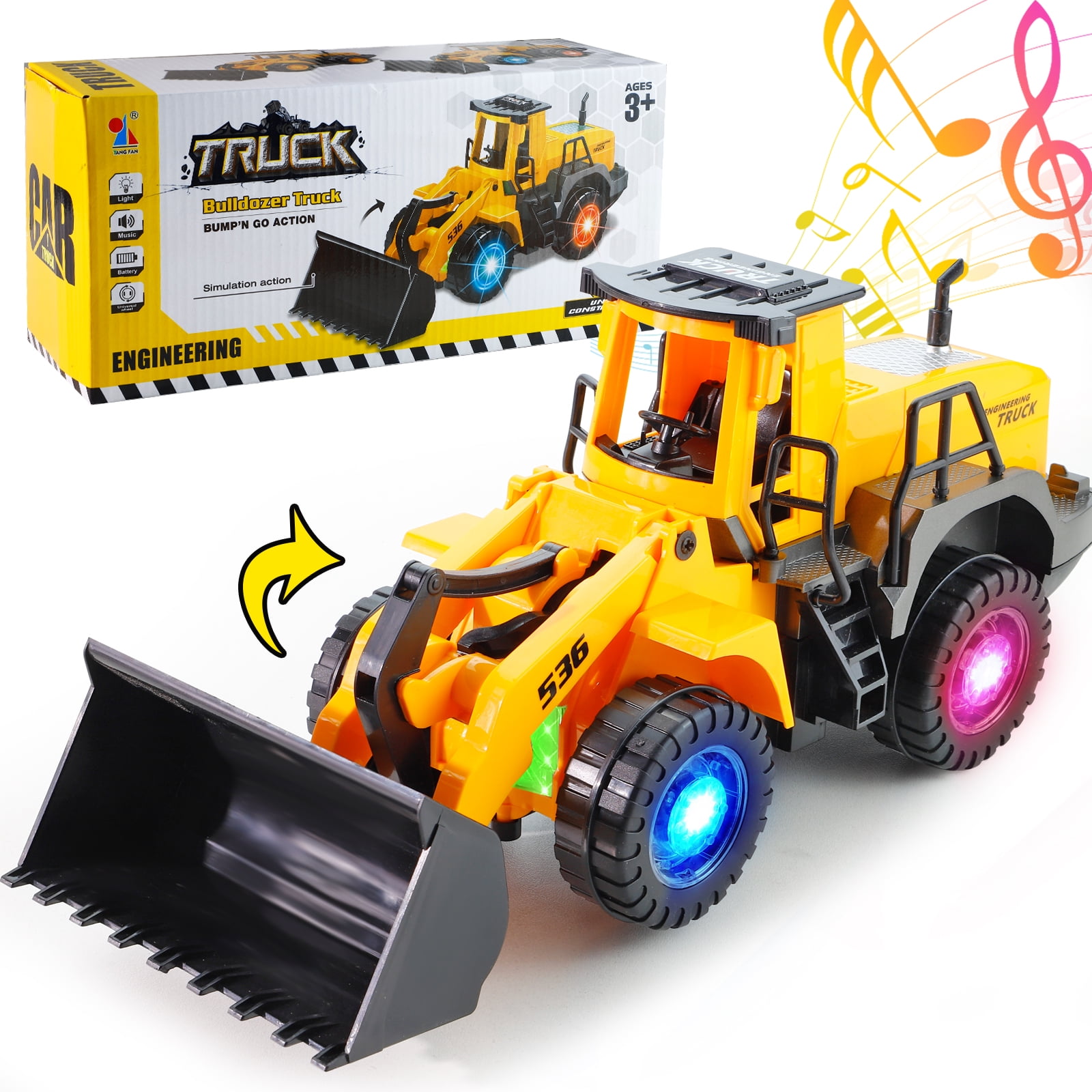 NETNEW Tough Machines: Battery Operated Bulldozer Vehicle Toy with ...