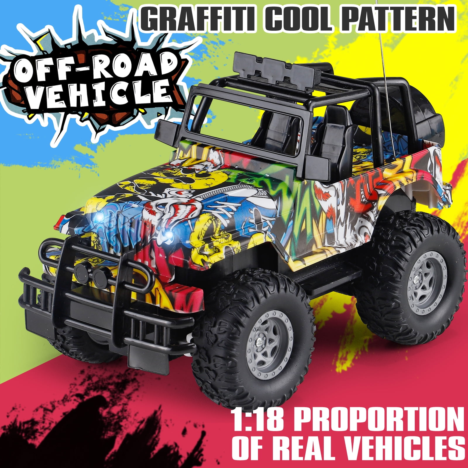 NETNEW RC Jeep Cars Toys for Boys 3-6 Years, All Terrain, Lights ...