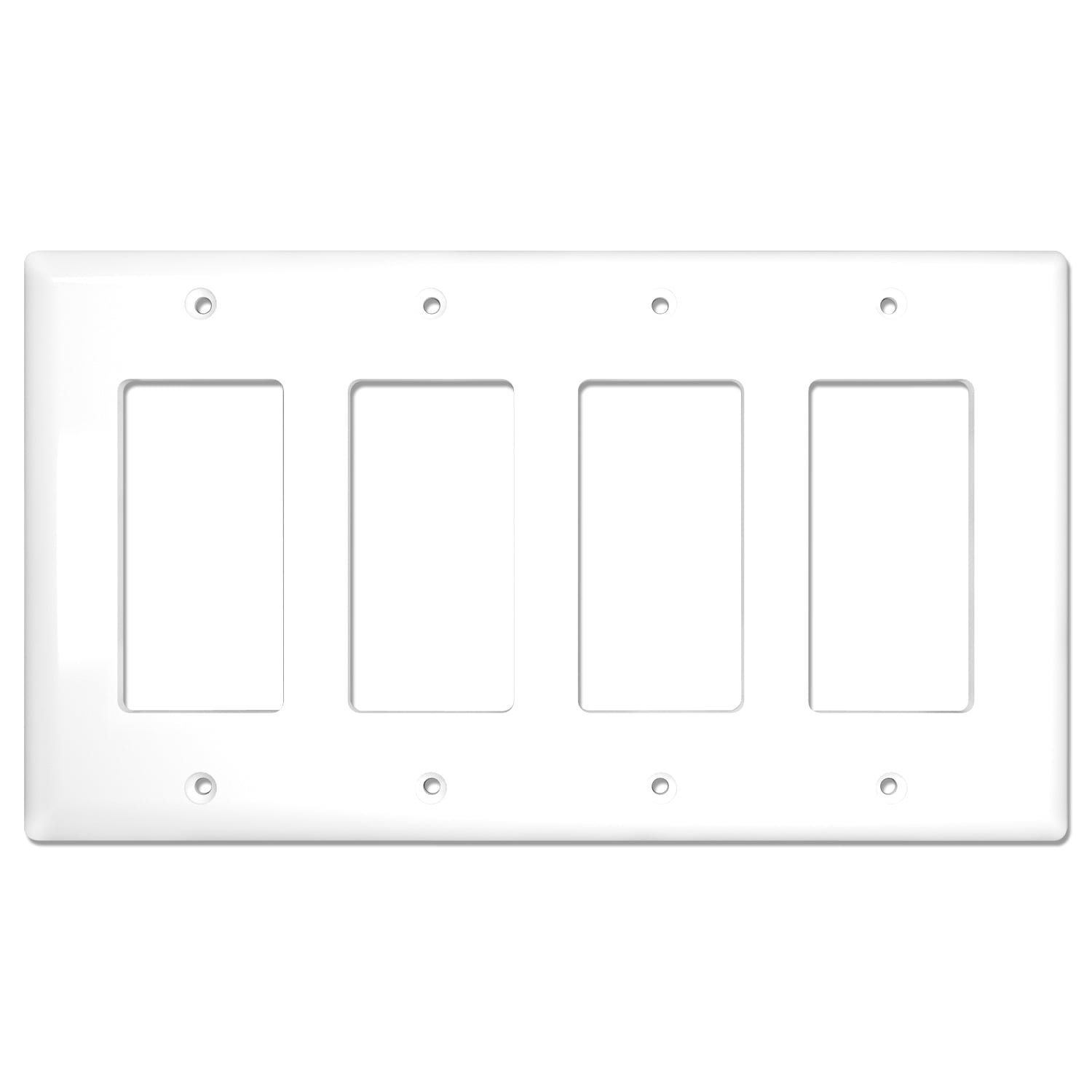 NEU 4-Gang Mid-Size Decorator Light Switch Outlet Cover Wall Plates, 8. ...
