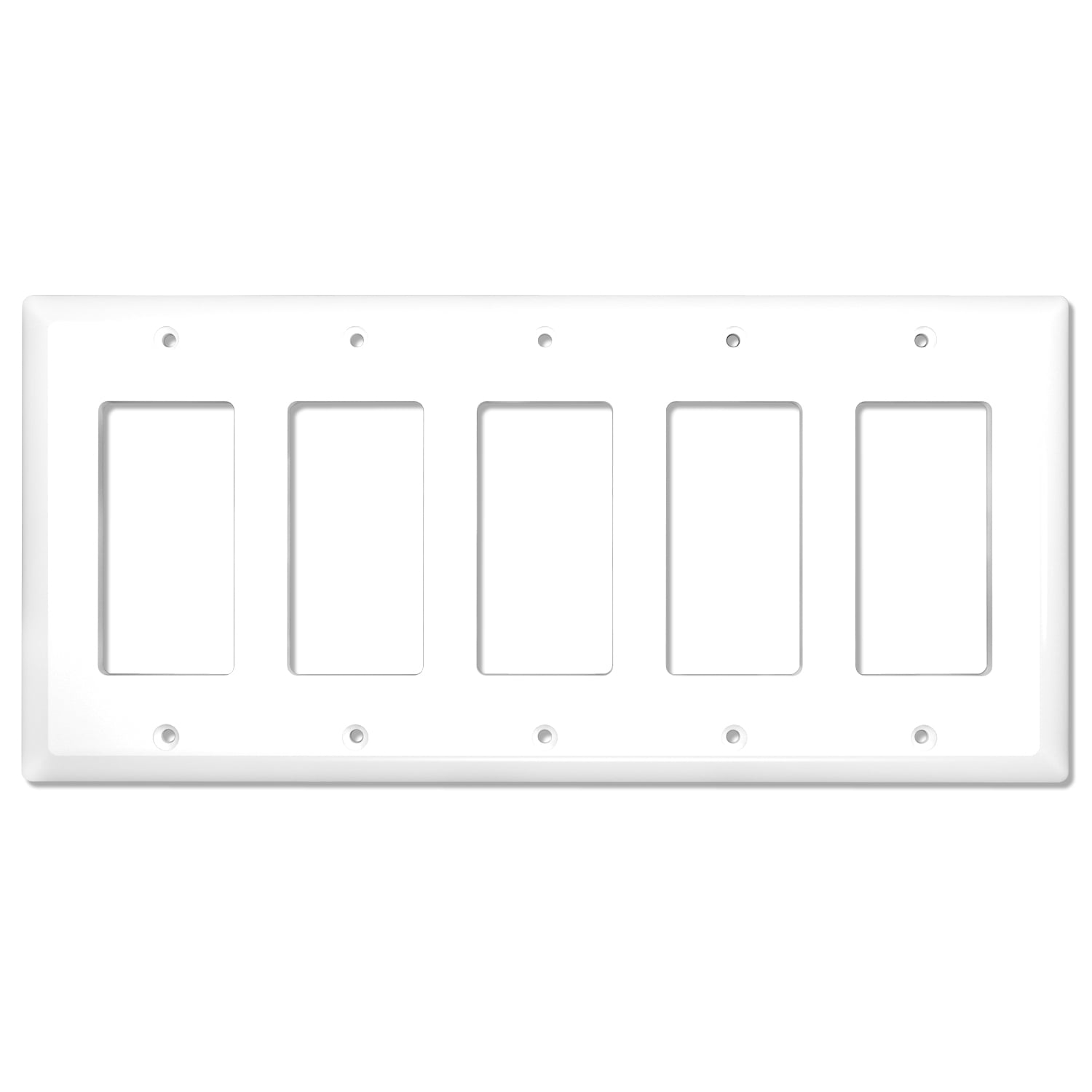 NEU 5-Gang Mid-Size Decorator Light Switch Outlet Cover Wall Plates, 10 ...