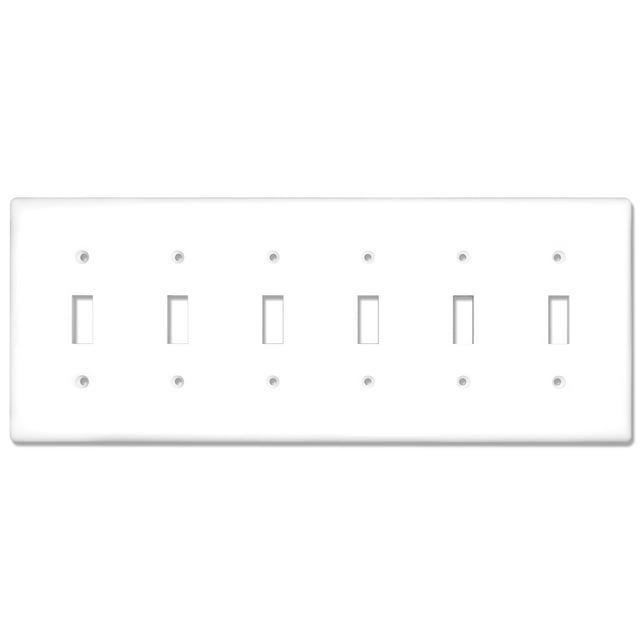 NEU 6 Toggle Mid-Size Switch Cover Wall Plates, 6-Gang 12" x 4.75 ...