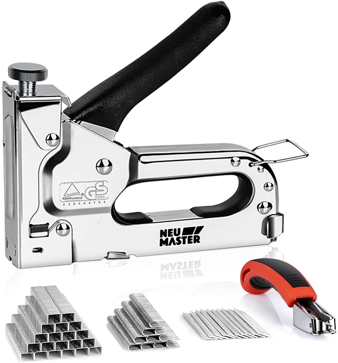 NEU MASTER Heavy Duty 3-in-1 Staple Gun with 2000 Staples, All-Steel ...