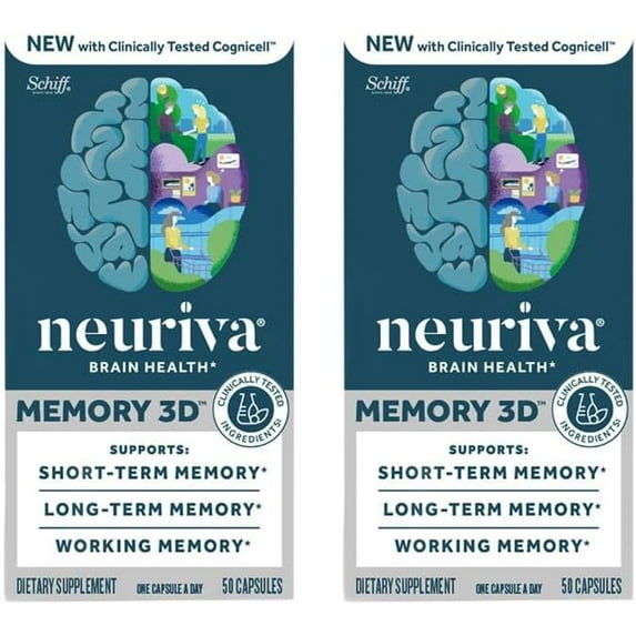 NEURIVA Memory 3D Brain Supplement - Nootropic Capsules for Memory ...
