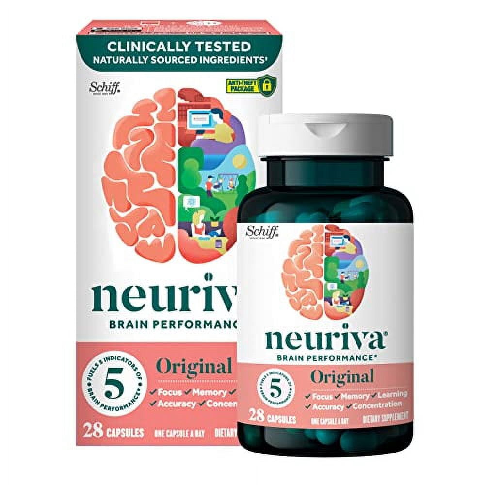 NEURIVA Original Brain Supplement for Memory, Focus & Concentration ...
