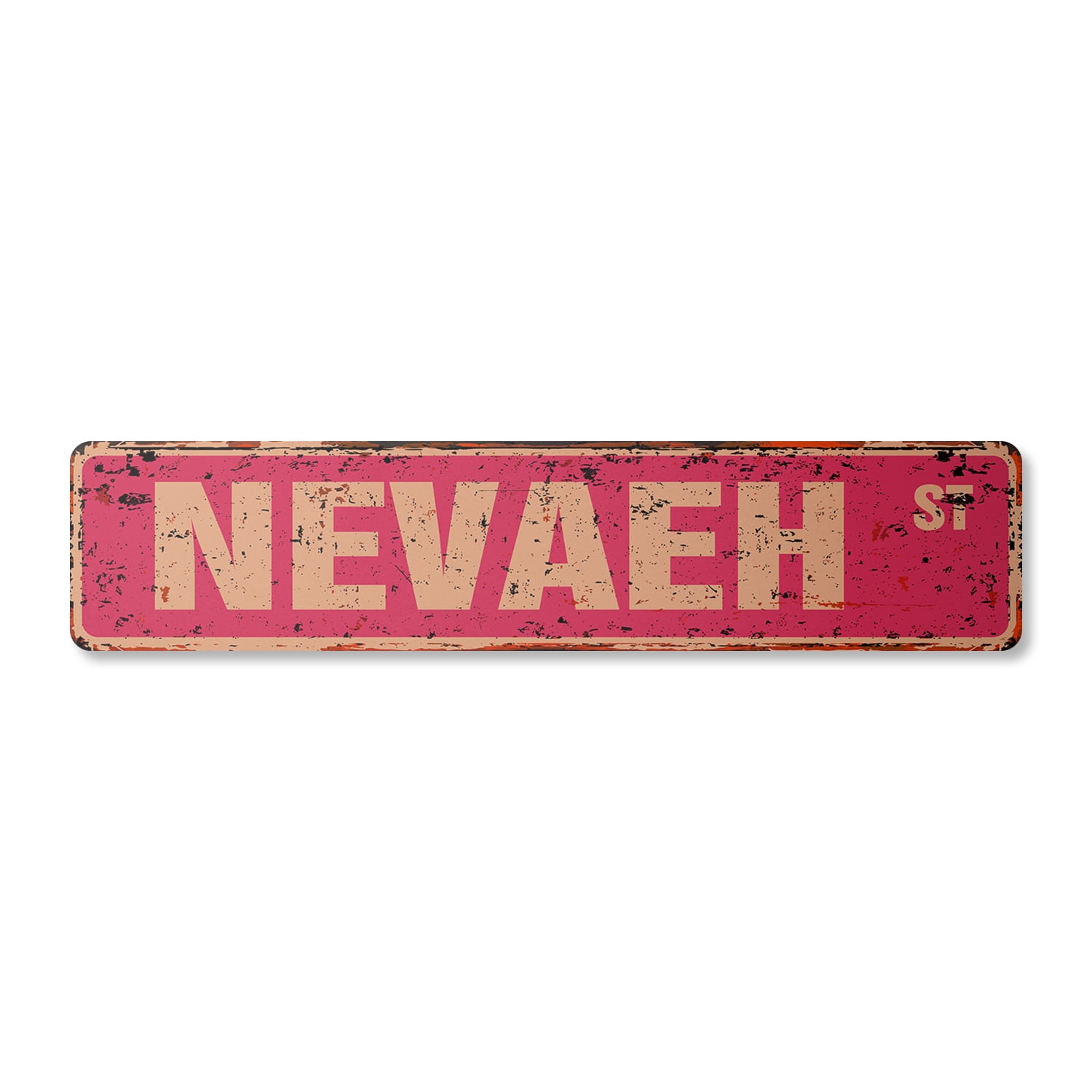NEVAEH Vintage Plastic Street Sign Childrens Name Room Sign | Indoor ...