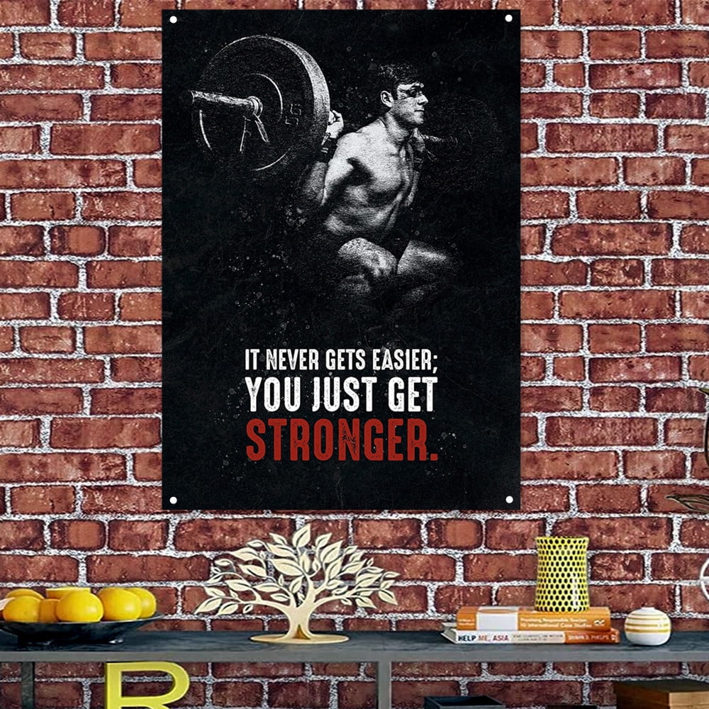 IT NEVER GETS EASIER; YOU JUST GET STRONGER - Inspirational Wall Art ...