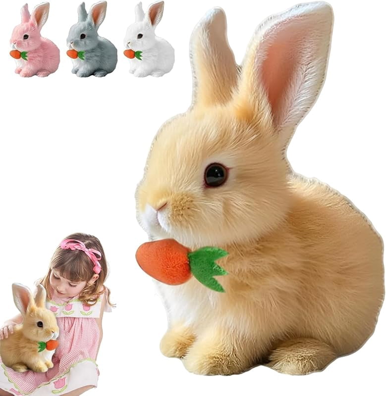 NEVERYOUYU Easter Basket Stuffer Realistic Bunny Toy, 2025 New Bunny ...