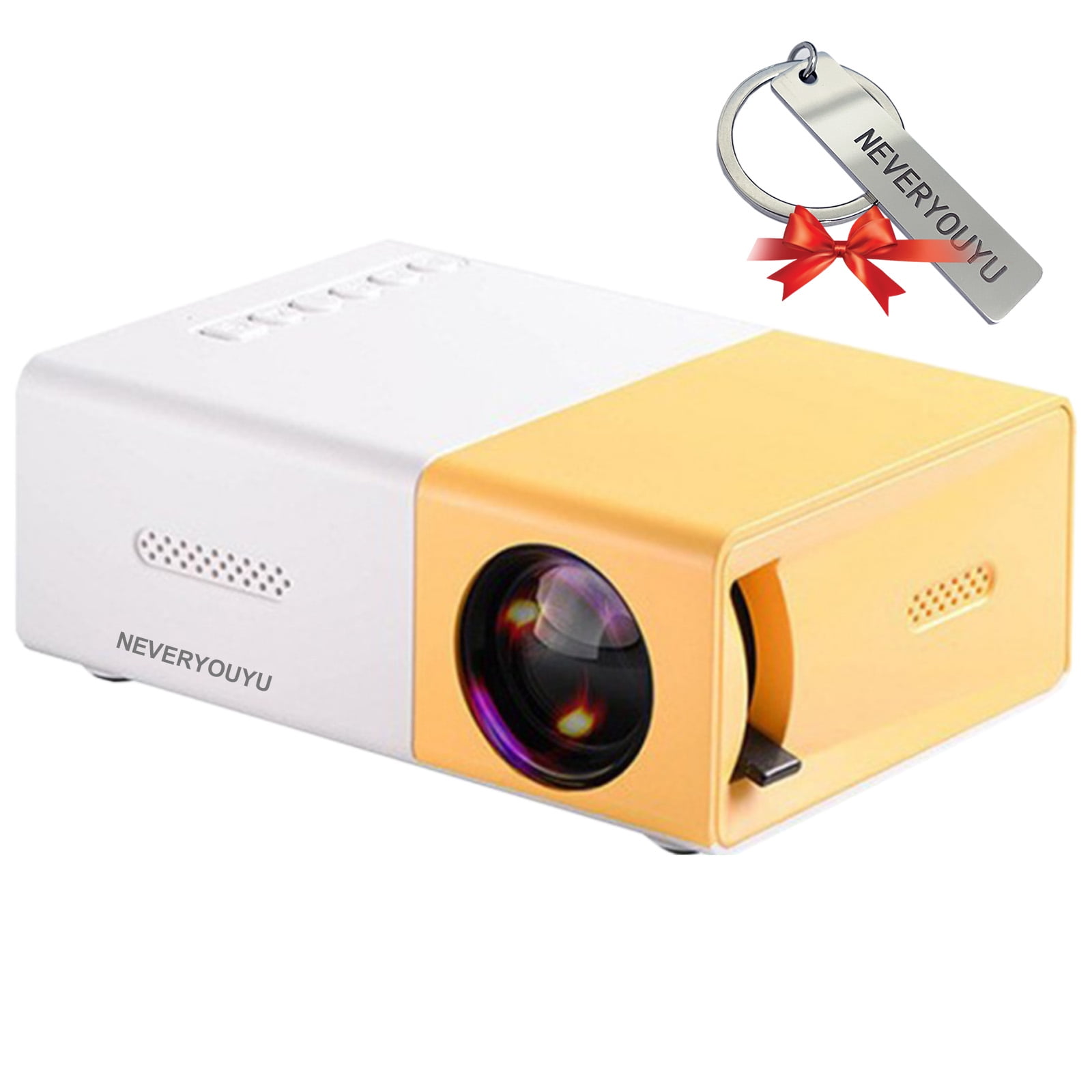 NEVERYOUYU Portable WiFi and Bluetooth Projector, 300ANSI 2000L Max 100 ...