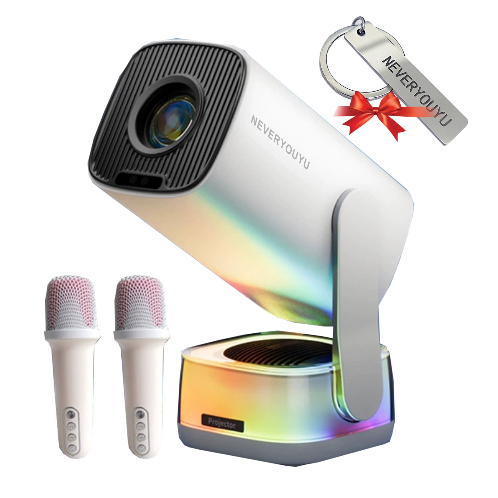 NEVERYOUYU Portable WiFi and Bluetooth Projector, 500ANSI 3000L Auto ...