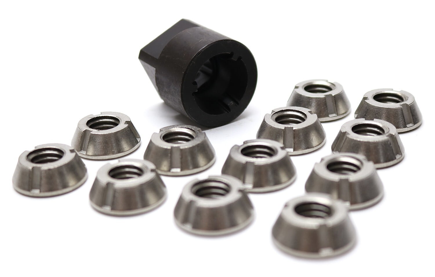 NEW 1/2-13 T-Groove Tamper Proof Security Nuts x 12 & Tool Socket ...