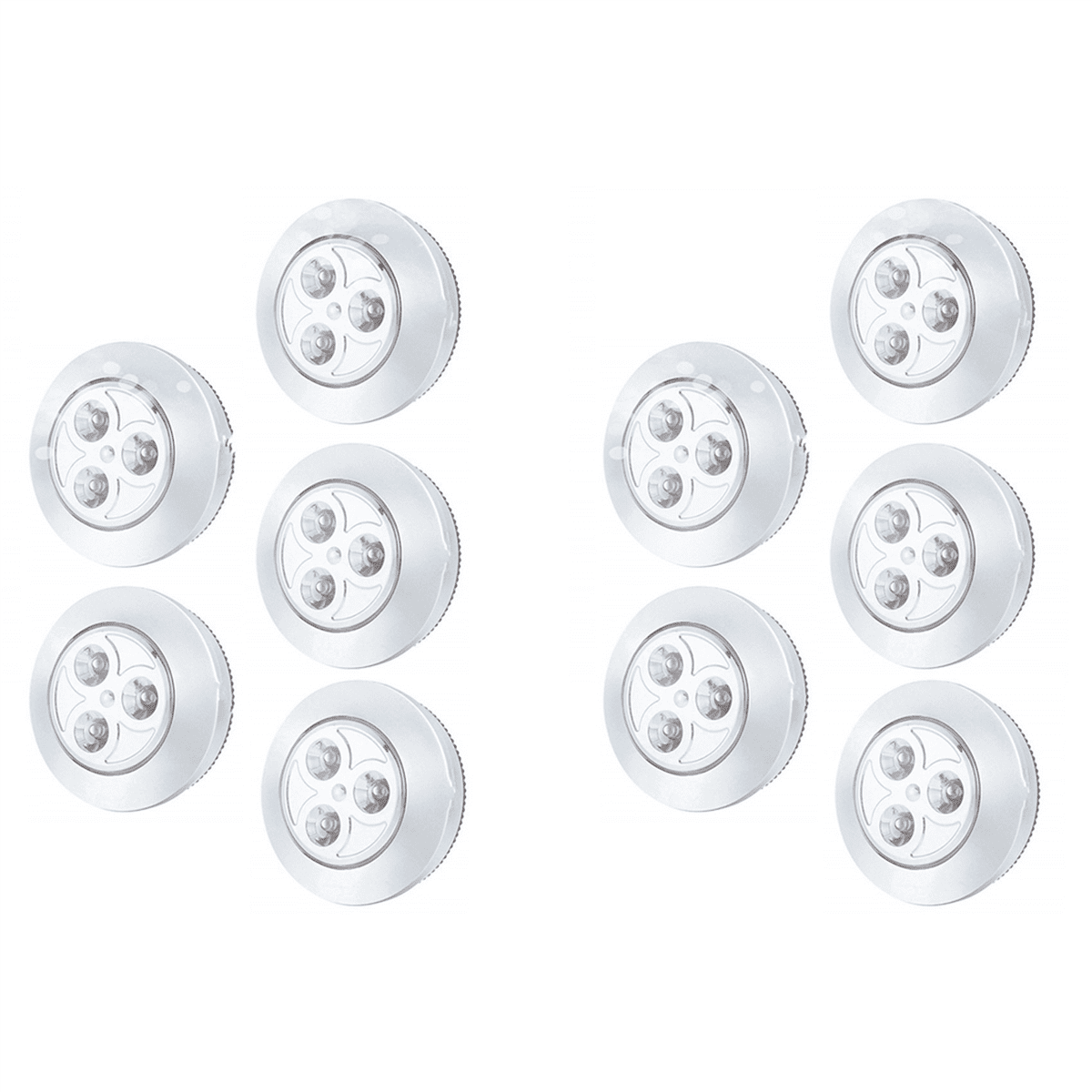NEW 10 Pack LED Battery-Powered Wireless Night Tap Press Lamp Stick-on ...