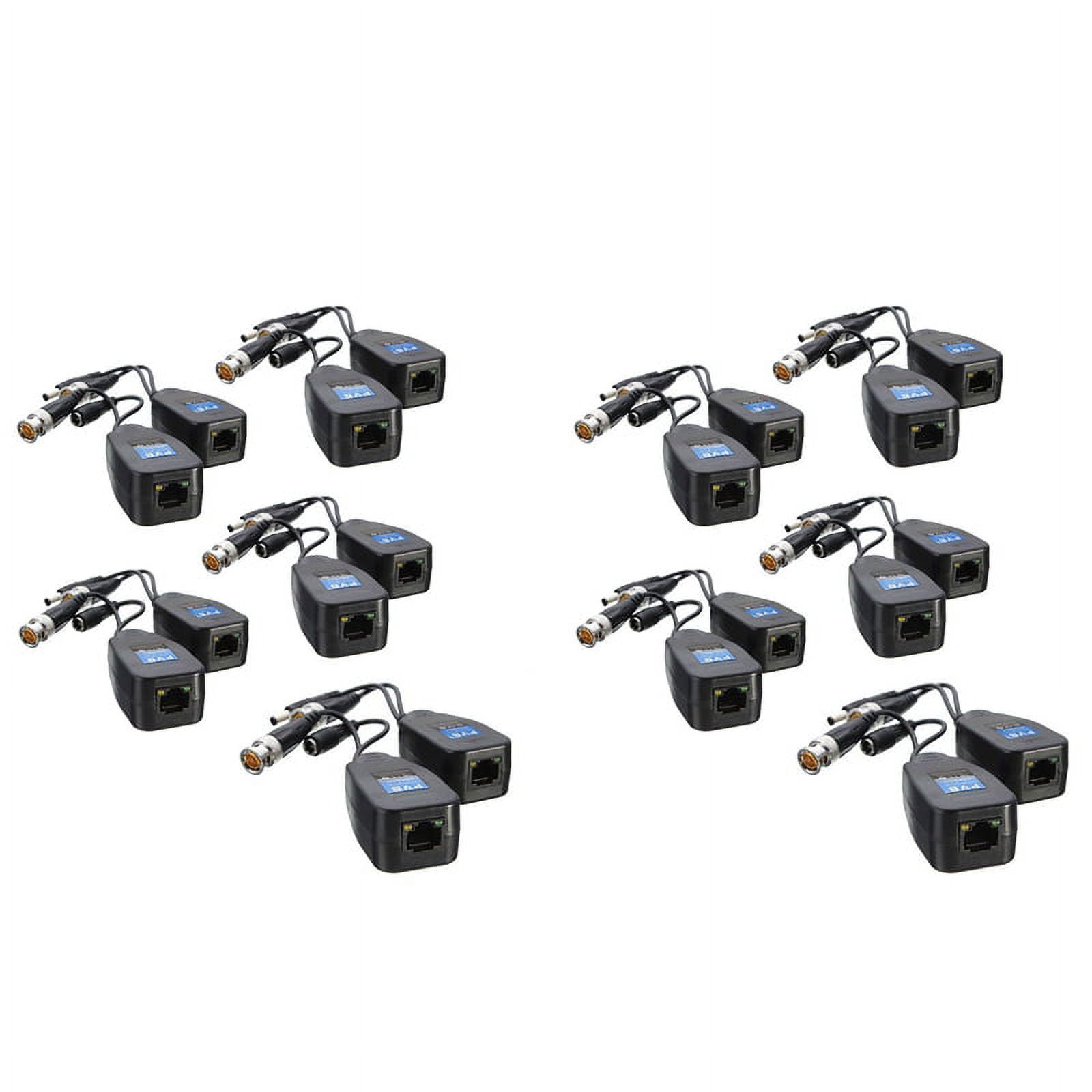 10Pairs CCTV Coax BNC Video Power Balun Transceiver to CAT5E 6 RJ45 ...