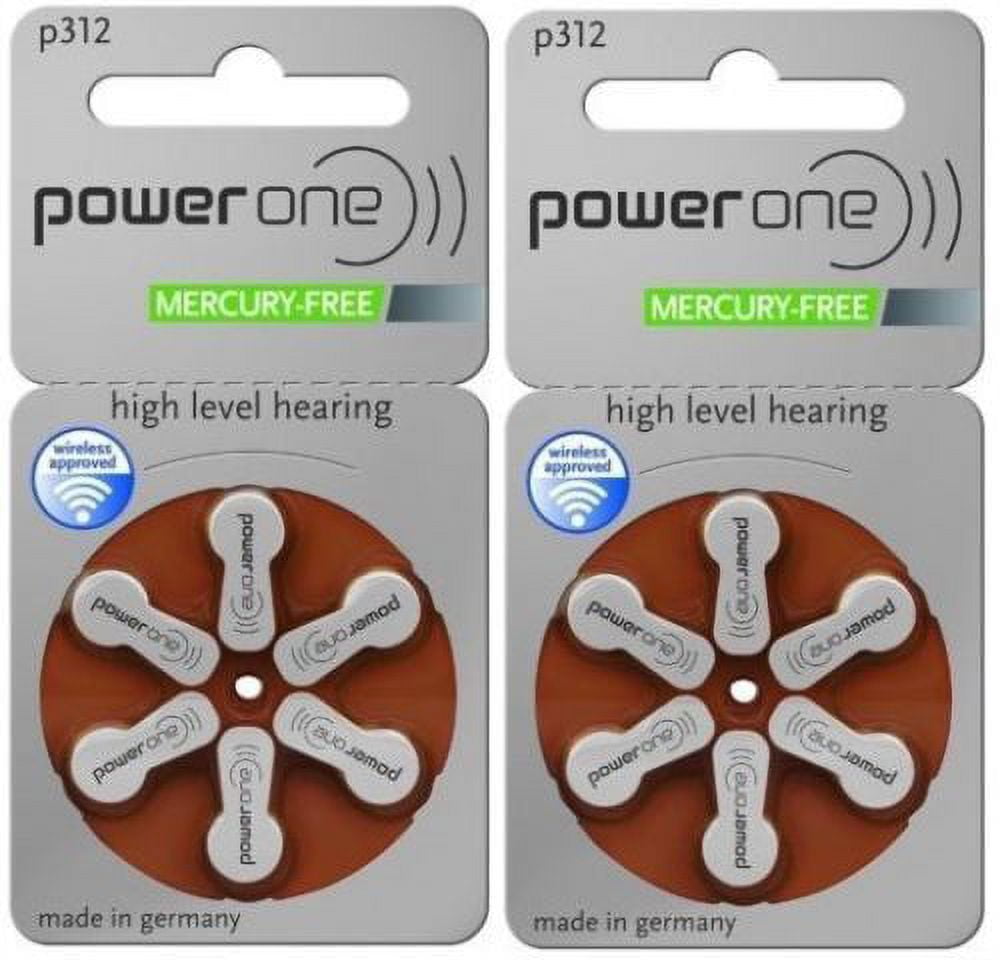 NEW 12 pcs Power One PowerOne Hearing Aid Batteries size P312 Expire ...