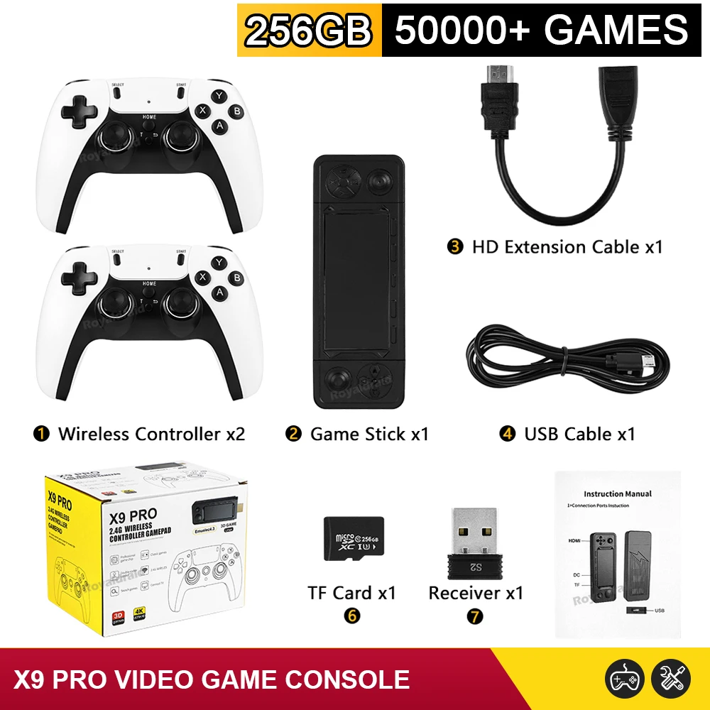 NEW 128G X9 PRO TV Video Game Console Retro Game Stick 45+ Emulator For ...