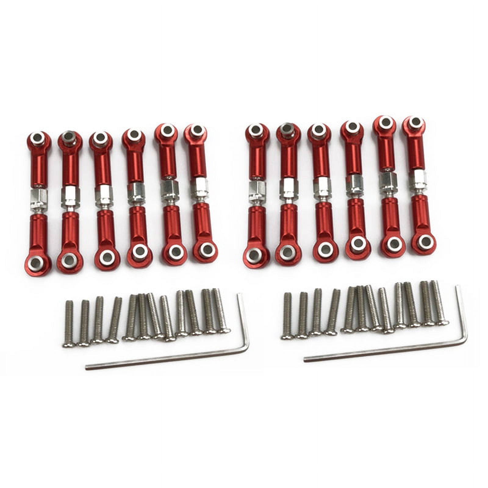 NEW 12Pcs Adjustable Metal Linkage Pull Rod Front /Rear Servo Link for ...