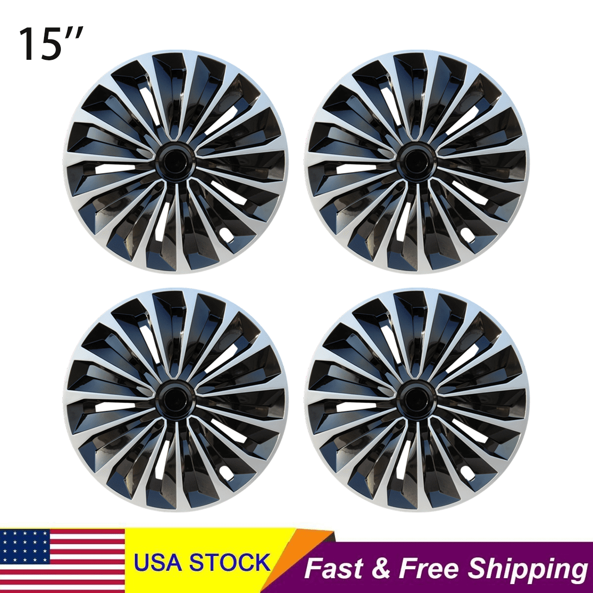 NEW 15" Set of 4 Snap On Full Hub Caps Wheel Covers fit R15 Tire ...