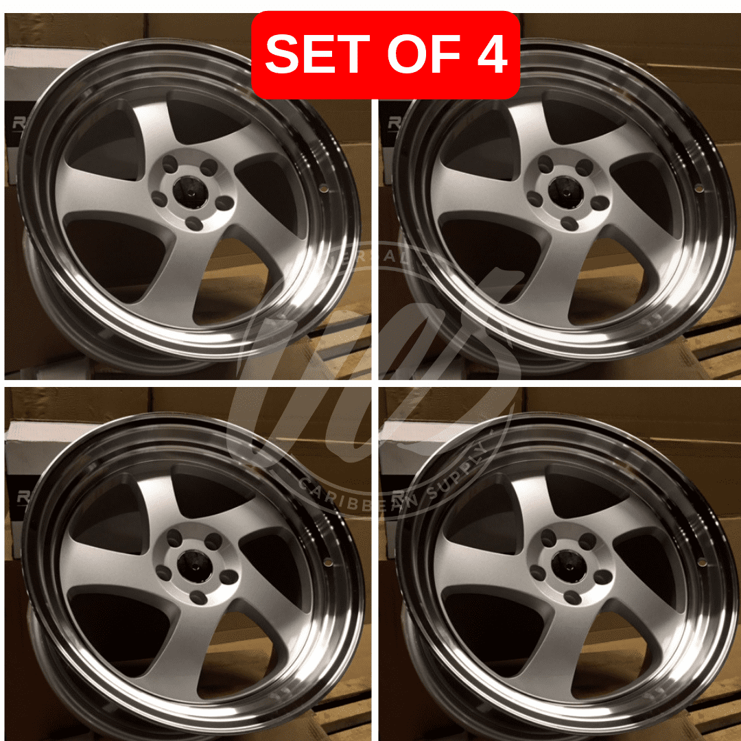 NEW 15 inch x 8 Alloy Wheels Rims Bolt Pattern 4x100 Silver Machined ...