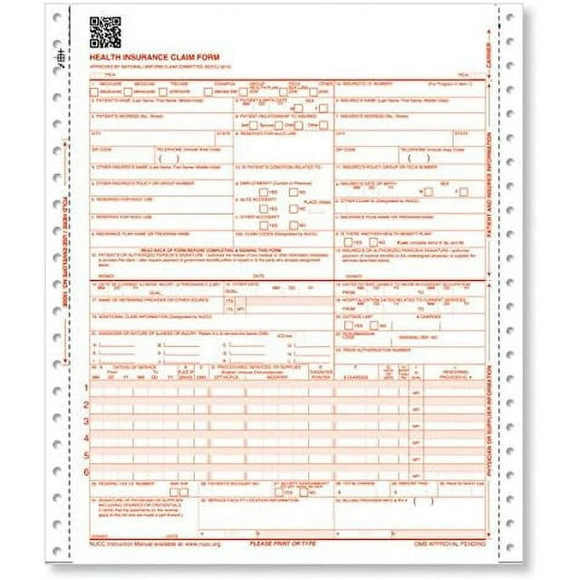 NEW 1500 Forms (02/12) (2500 Sheets) 1 Part - for Pinfeed Printers ...