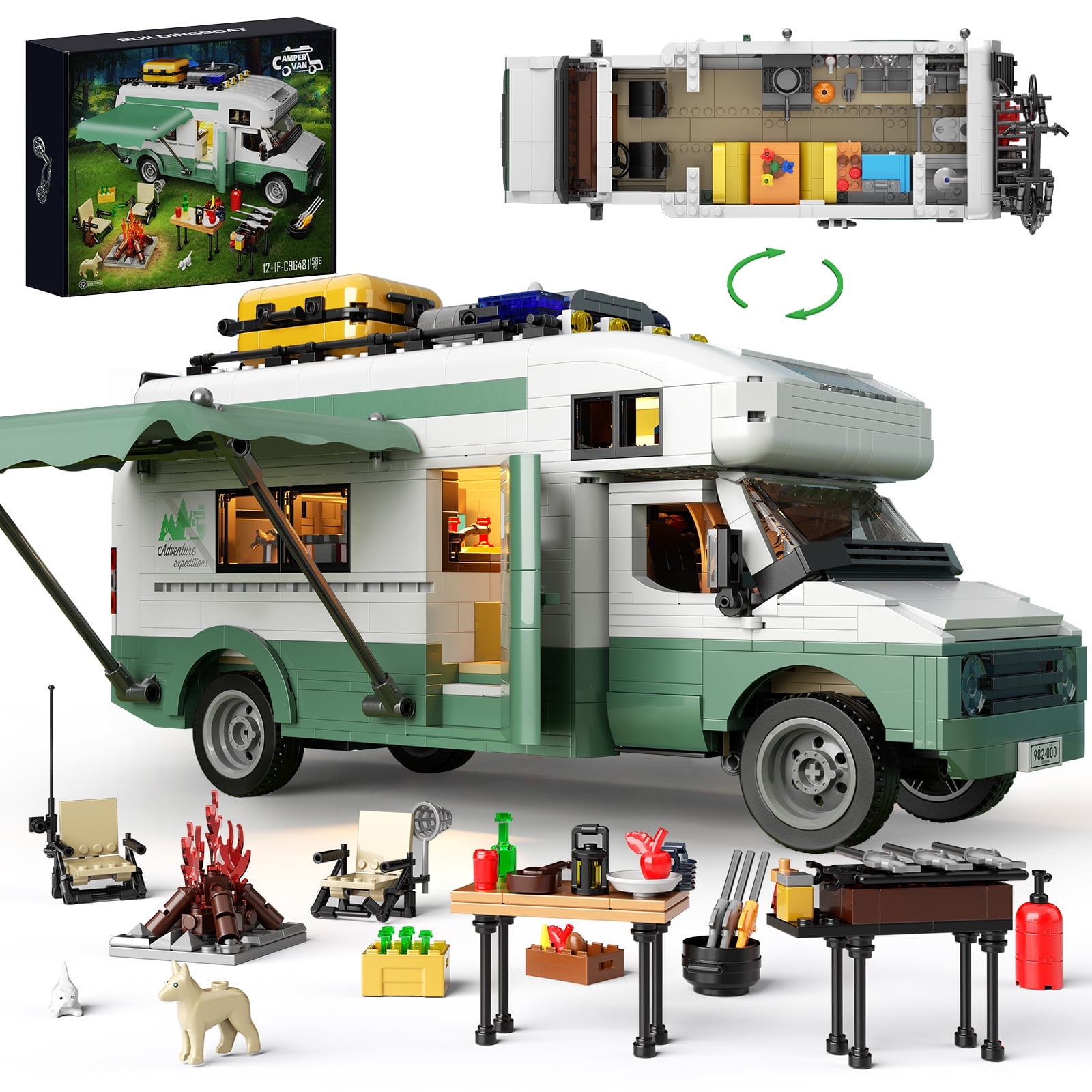 Beach Camper Van Building Blocks Set Holiday Camper Car Toys Car ...