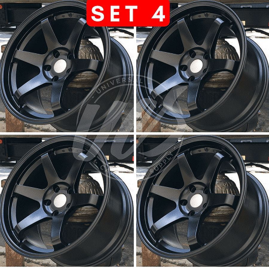 NEW 18 inch x 8 Alloy Wheels Rims Bolt Pattern 5x114.3 Matte Black +35 ...