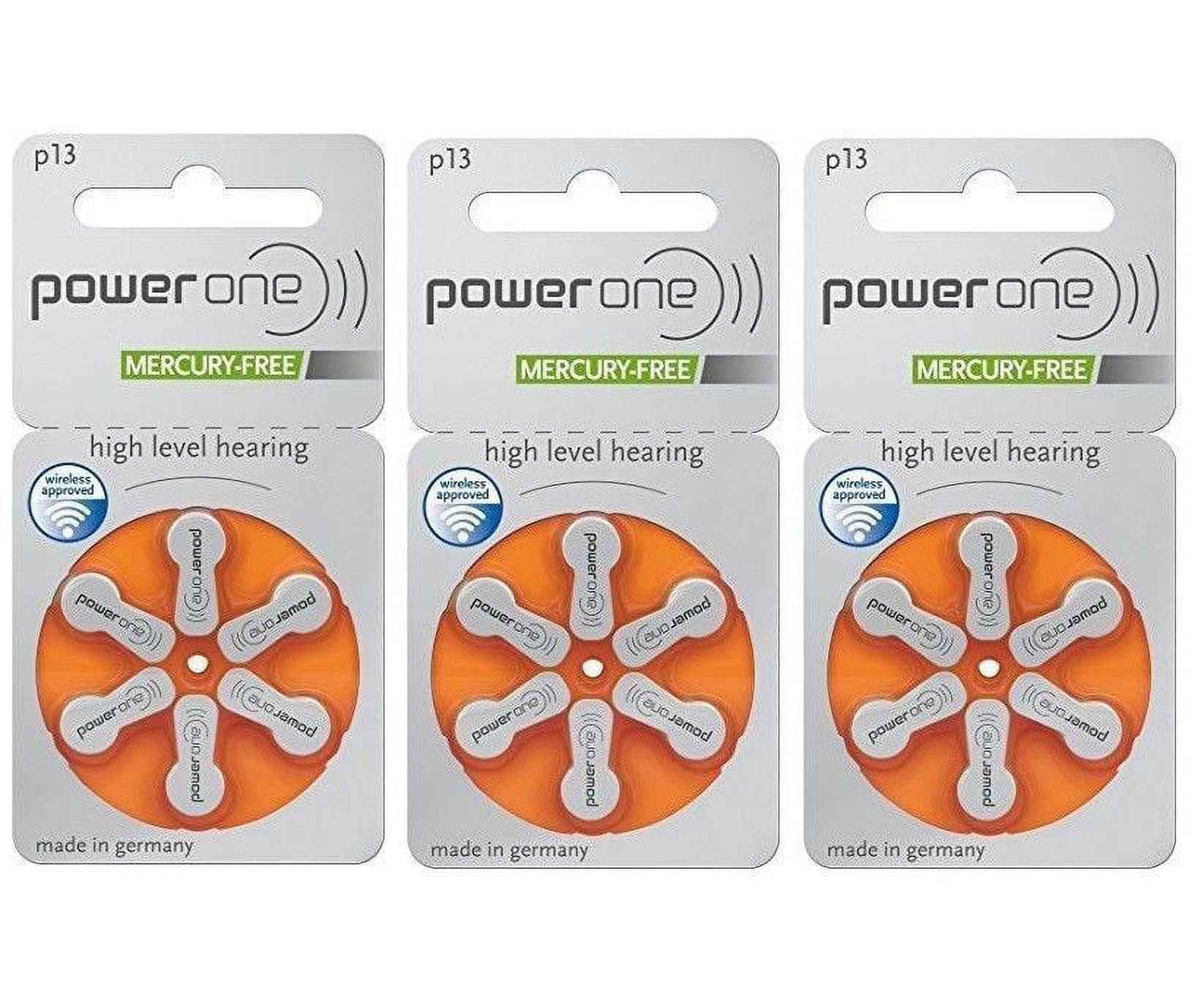 NEW 18 pcs Power One PowerOne Hearing Aid Batteries size P13 Expire ...