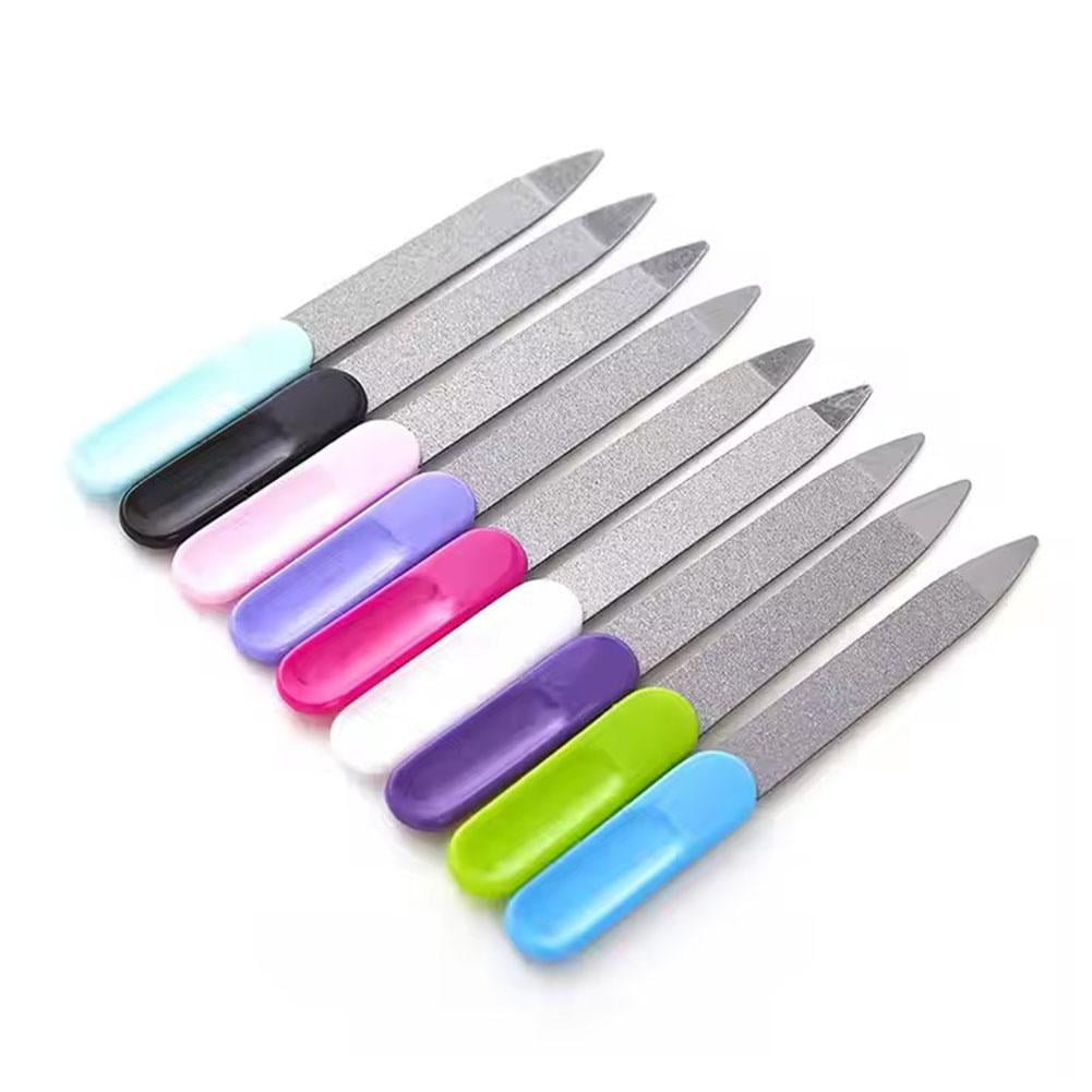 NEW-1x Dual sided stainless steel metal nail art file manicure pedicure ...