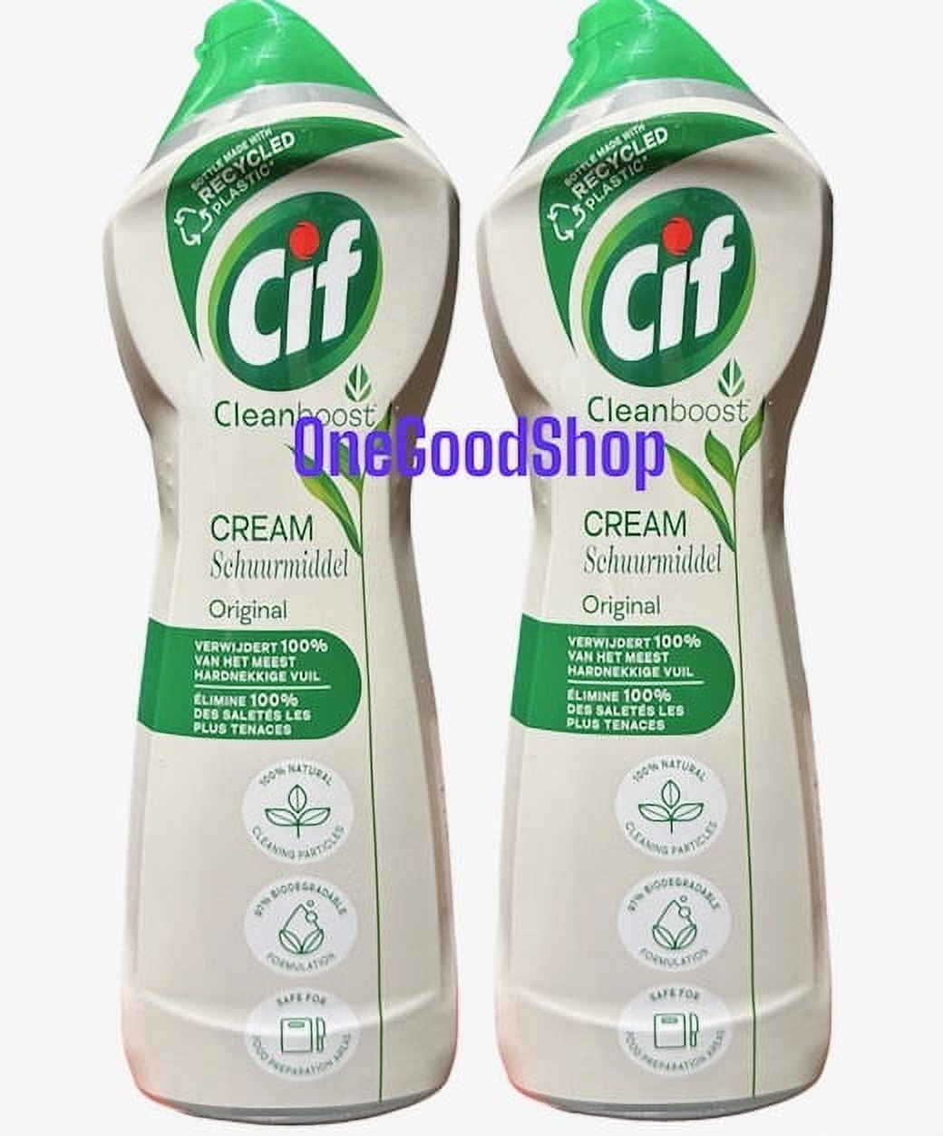NEW 2 PACK CIF Cream *Original* CleanBoost SCHUURMIDDEL 750 ml ...