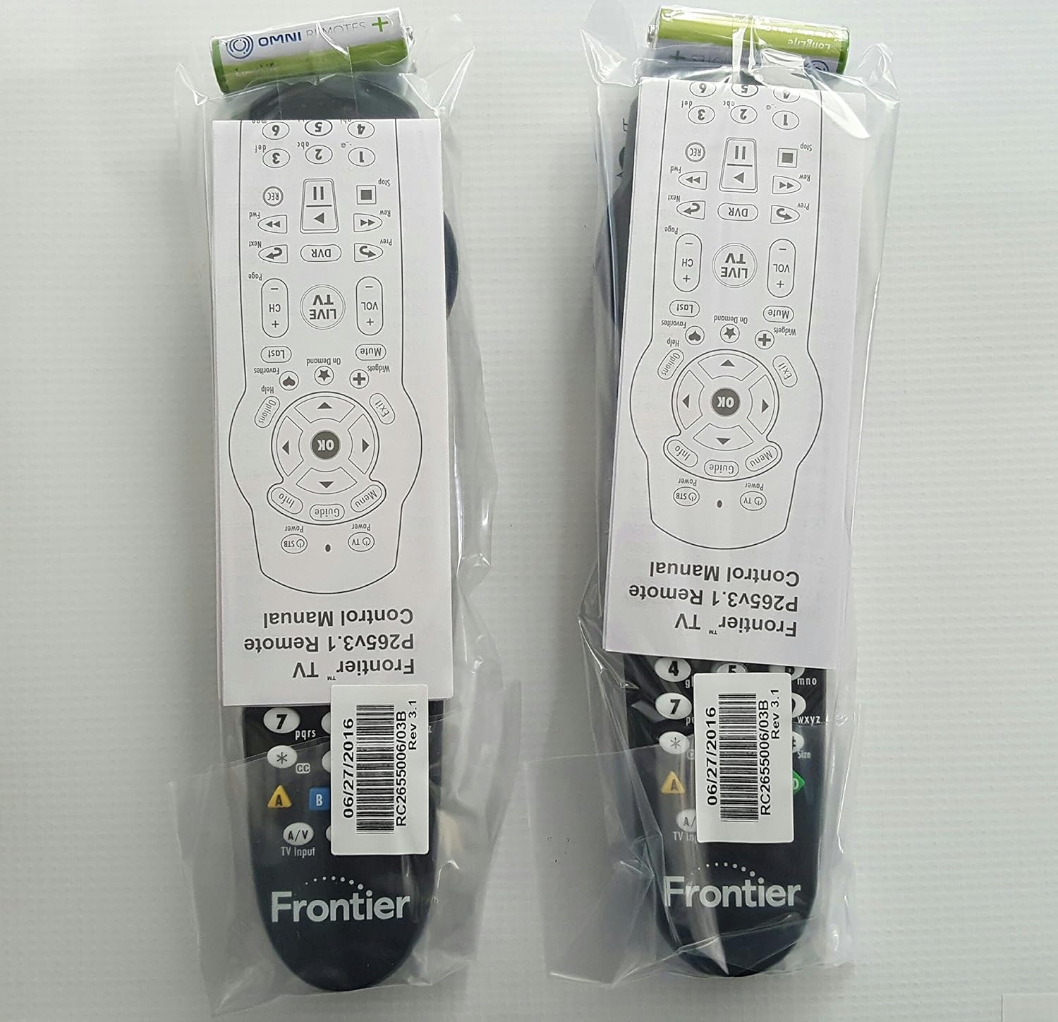 NEW! 2-PACK Verizon Frontier Model P265v1.1 Remote Controls for FIOS ...